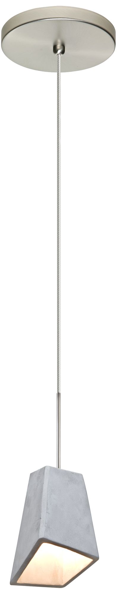 Skip 4"W Satin Nickel Natural Concrete LED Mini Pendant - #9H138 ...