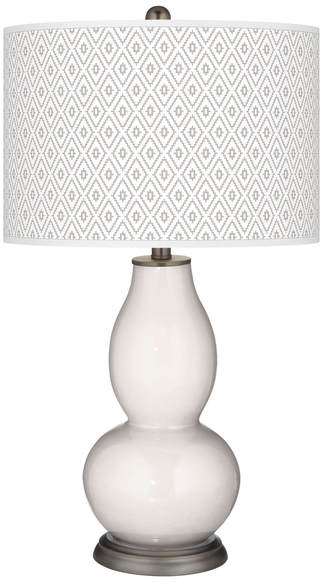 Smart White Diamonds Double Gourd Table Lamp - #62N65 | Lamps Plus