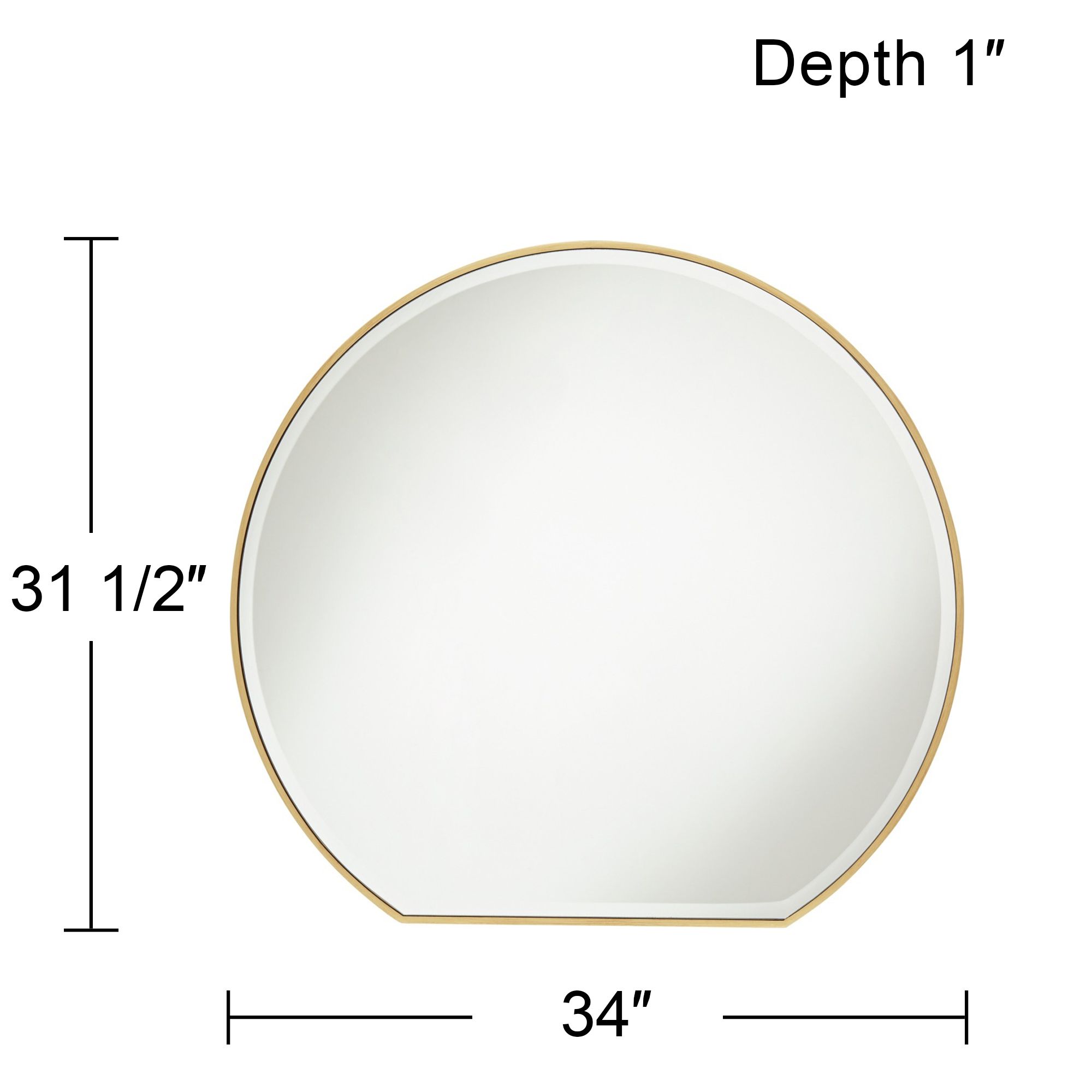 Solara Gold 31 1/2" x 34" Round Flat Bottomed Wall Mirror - #143R2 ...