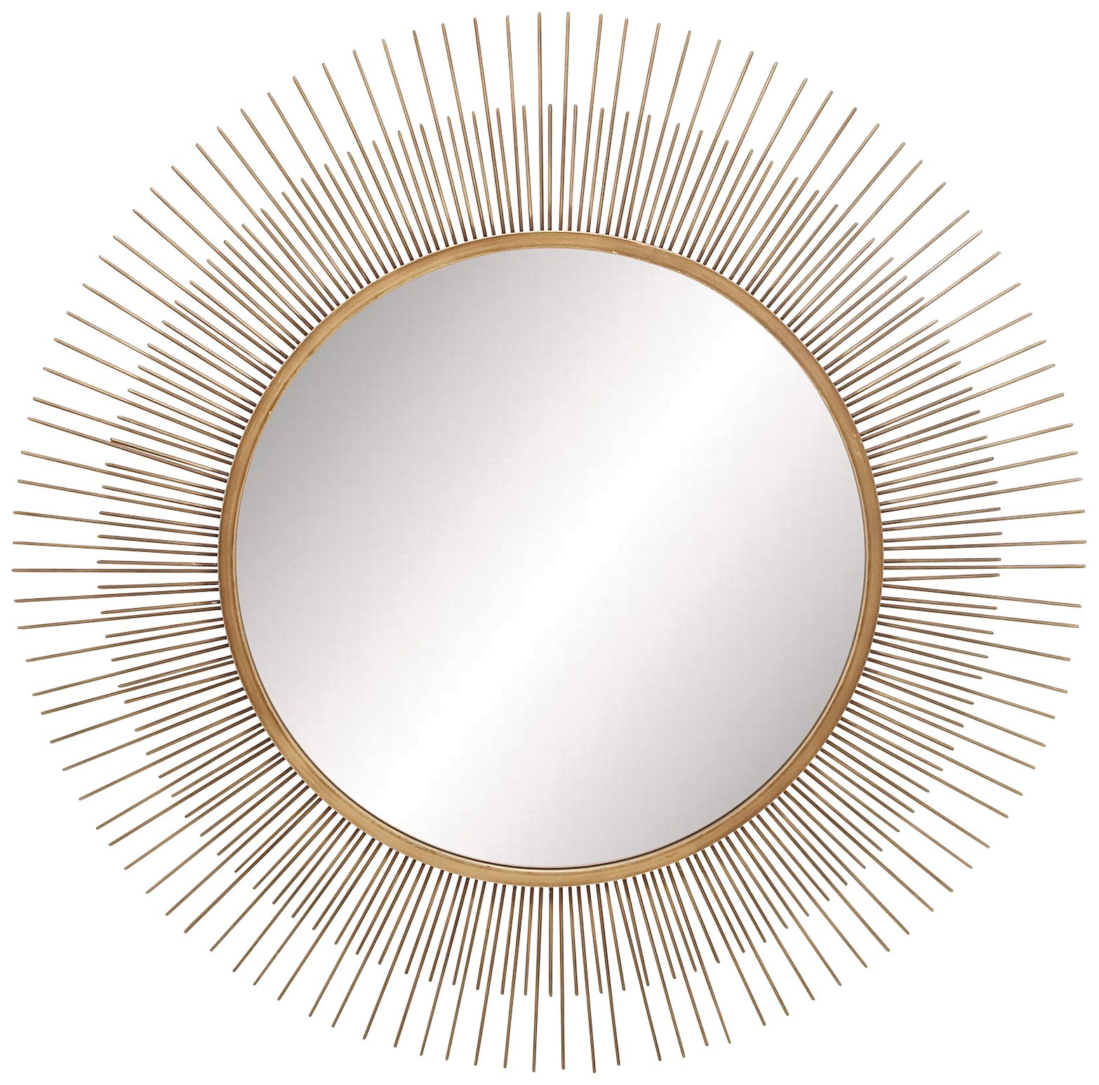 Solara Matte Gold Metal 36" Round Sunburnt Wall Mirror - #648P3 | Lamps ...