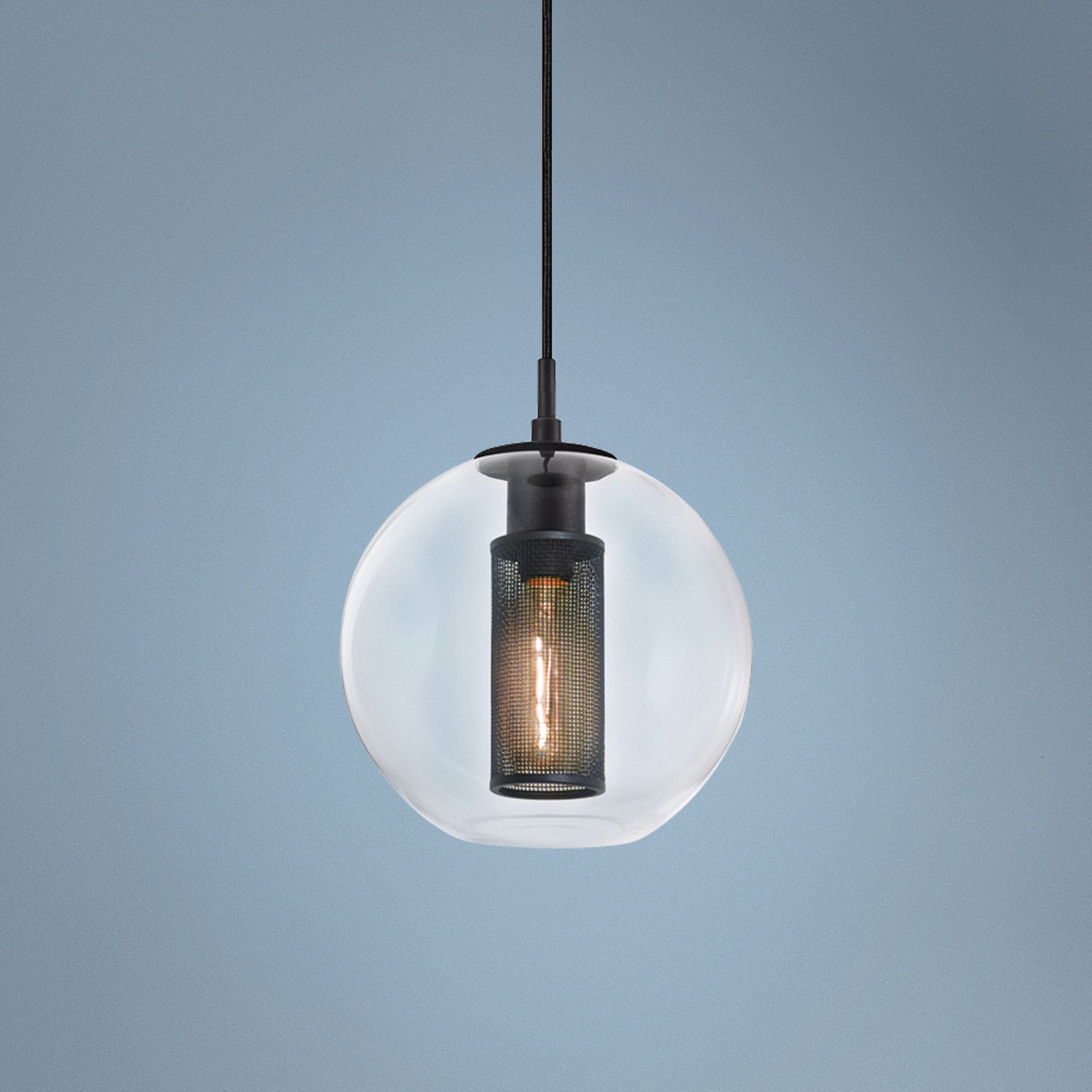 Sonneman Tribeca 10" Wide Textured Black Mini Pendant - #3F442 | Lamps Plus