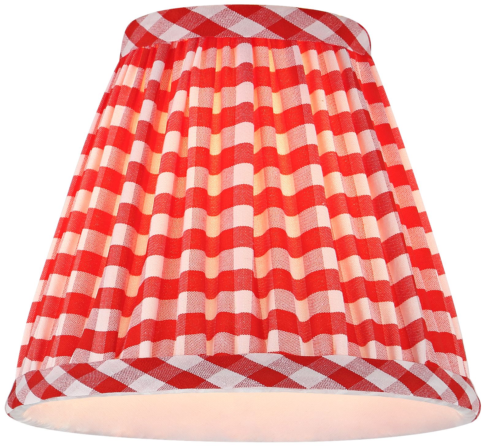 Springcrest Gingham Red Plaid Pleated Cotton Clip-On Shade (3x6x5) Set ...