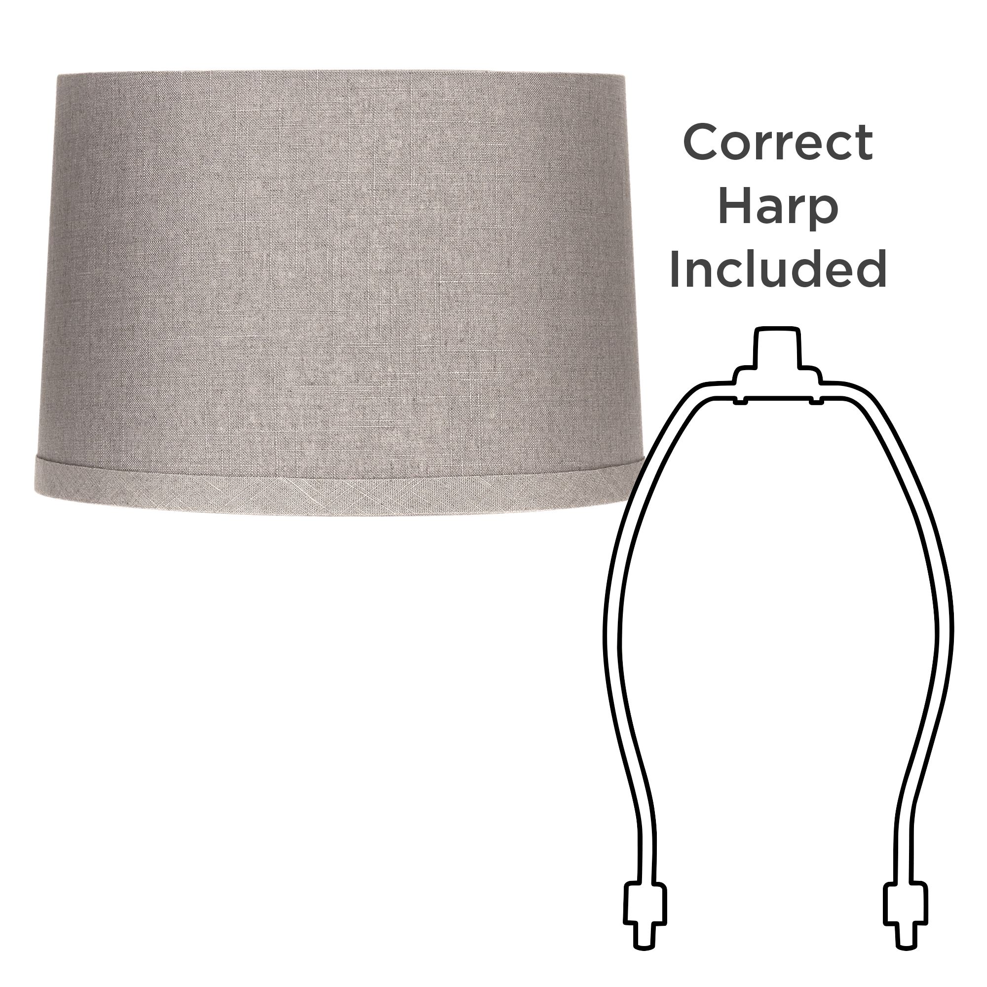 Springcrest Marlee Warm Gray Linen Set of 2 Lamp Shades 15x16x11 ...