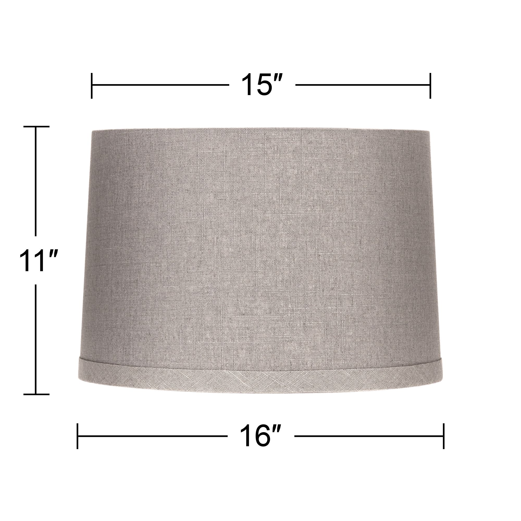 Springcrest Marlee Warm Gray Linen Set of 2 Lamp Shades 15x16x11 ...