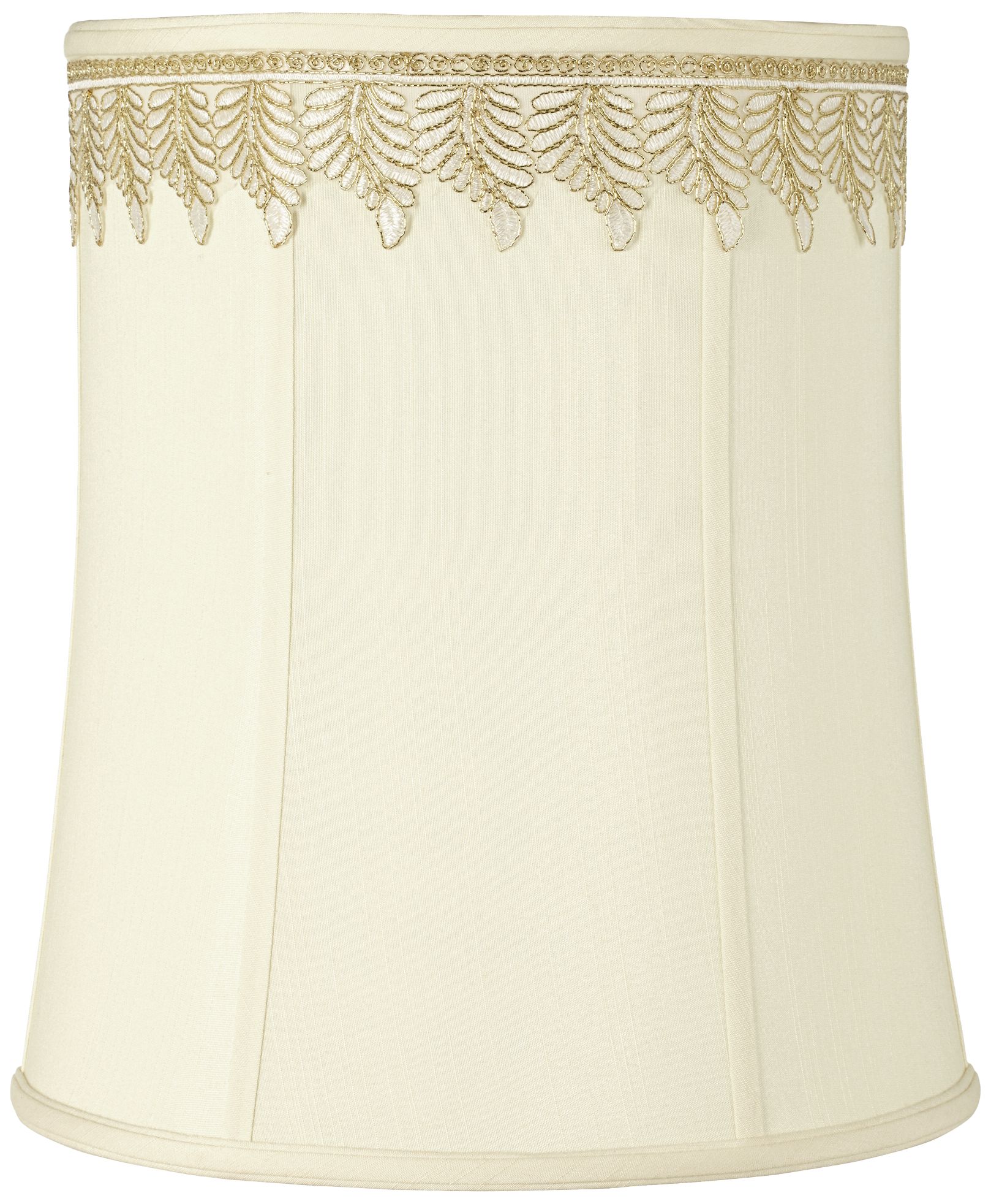 Embroidered Leaf Drum Shade 12x14x16 Spider Fit - #17G87 | Lamps Plus