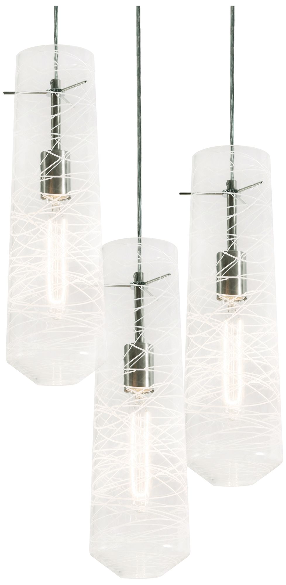 Spun 3 Light Round Pendant - Clear Shades - #053Y2 | Lamps Plus