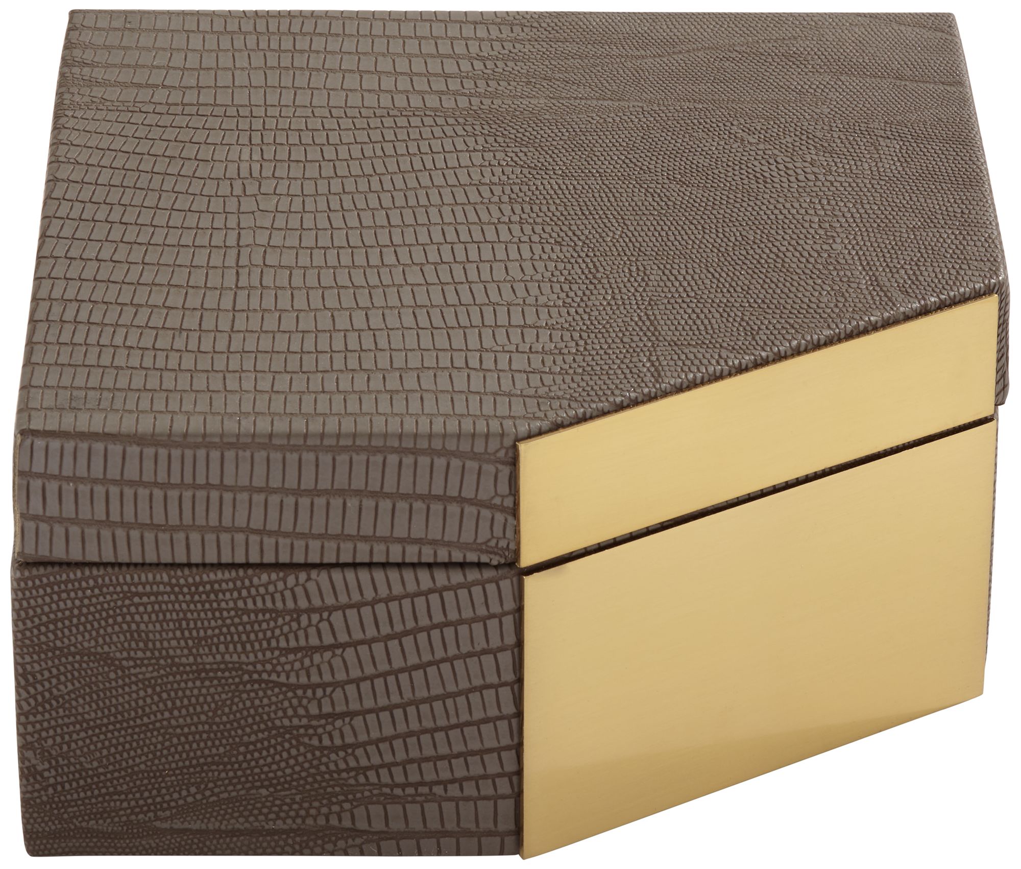 Square Angled Edge 7 1/4" Wide Matte Brown Leather Box - #918M0 | Lamps ...