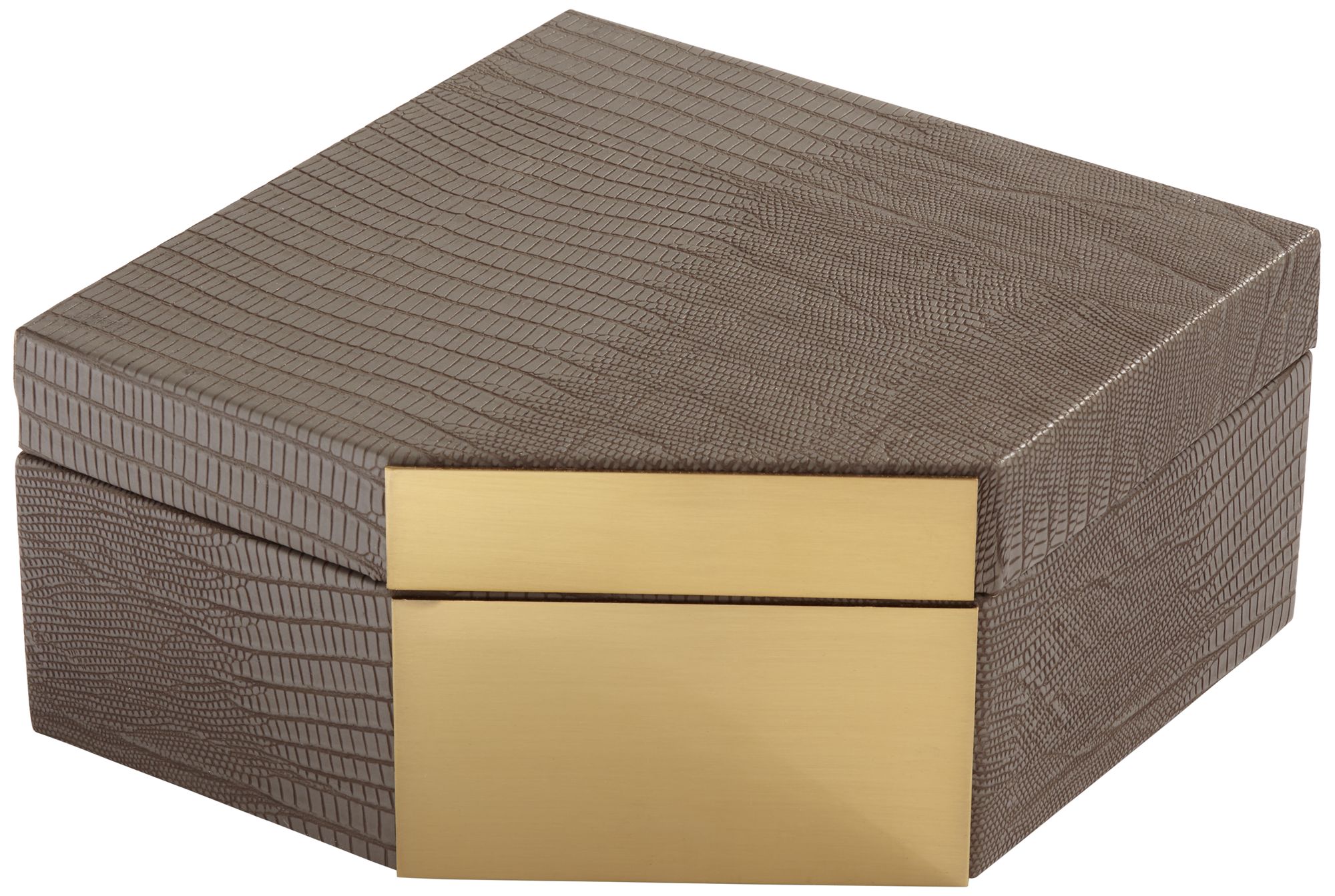 Square Angled Edge 7 1/4" Wide Matte Brown Leather Box - #918M0 | Lamps ...