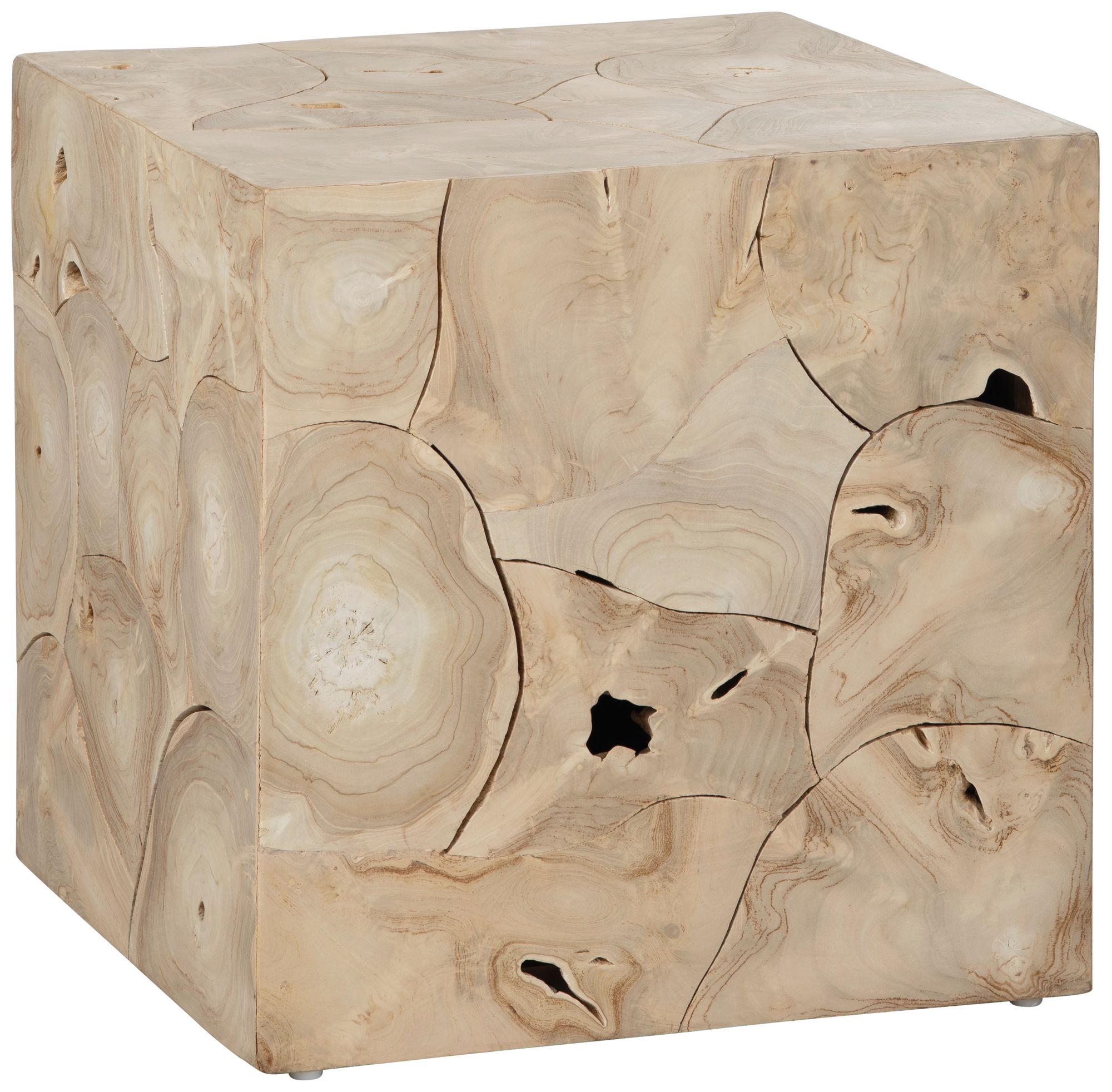 Square Tan Solid Wood Accent End Table - #1100X | Lamps Plus