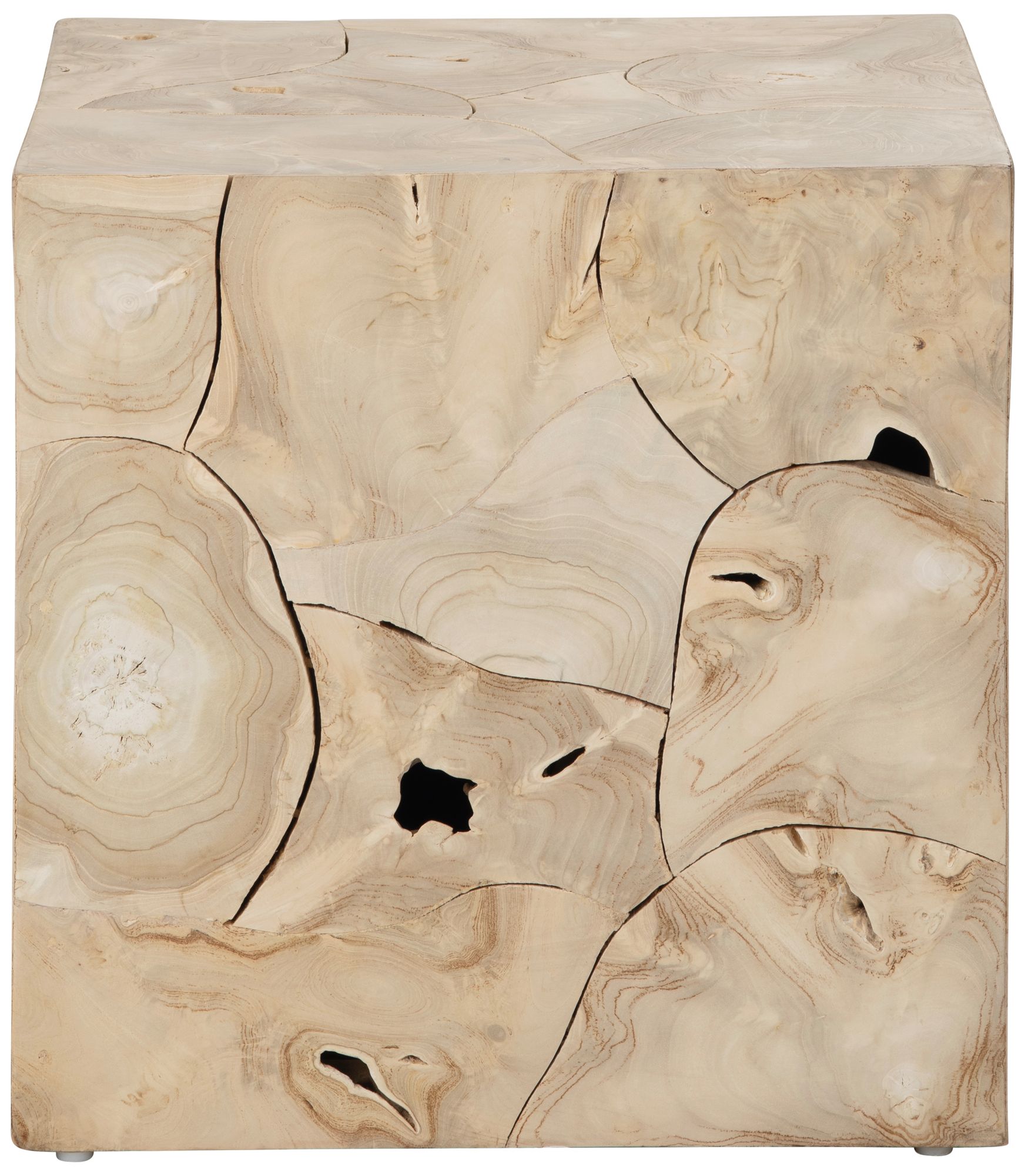 Square Tan Solid Wood Accent End Table - #1100X | Lamps Plus