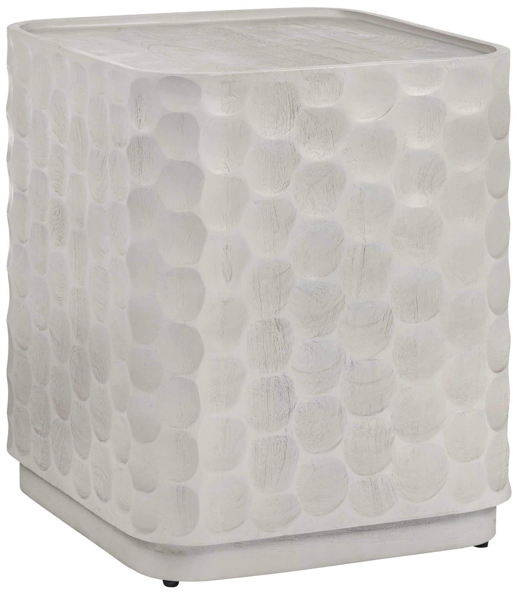 Square White Solid Wood Accent End Table - #1130X | Lamps Plus