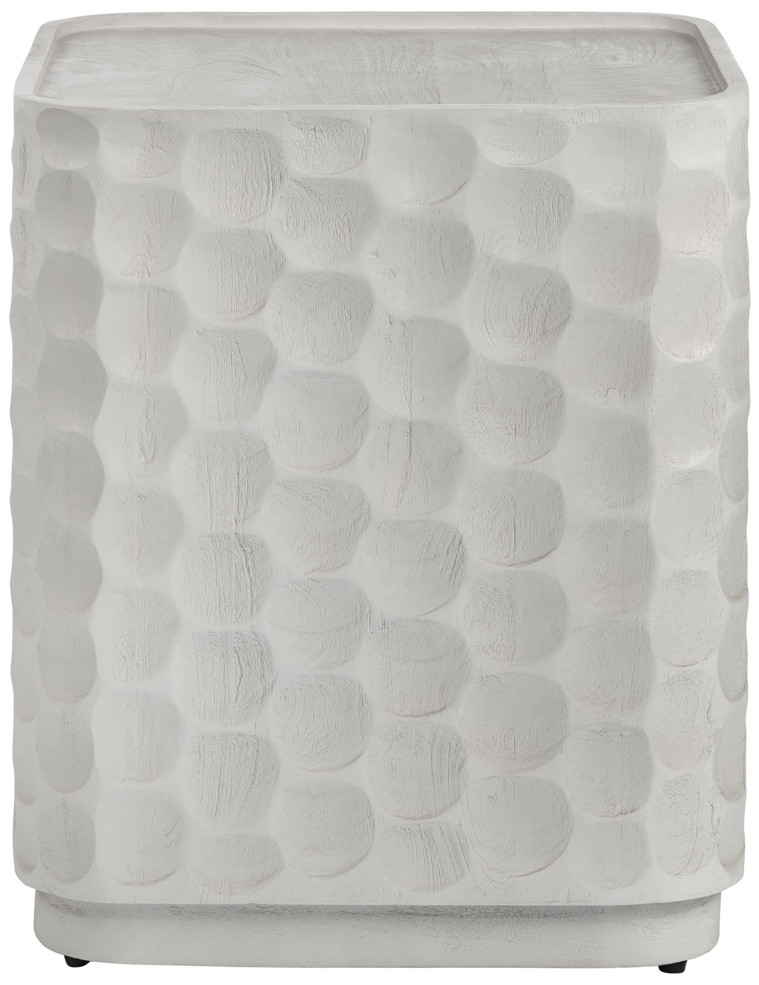 Square White Solid Wood Accent End Table - #1130X | Lamps Plus