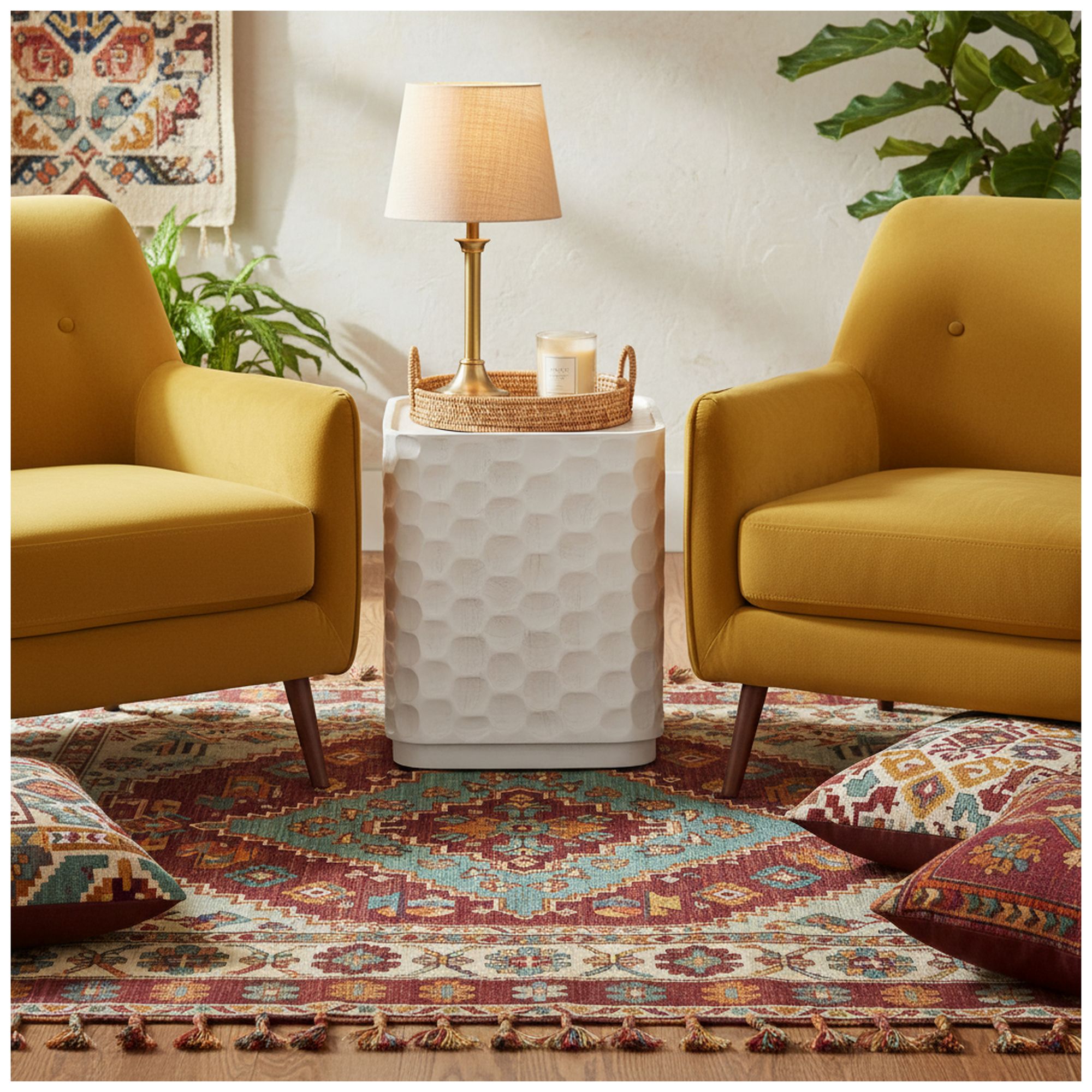 Square White Solid Wood Accent End Table - #1130X | Lamps Plus