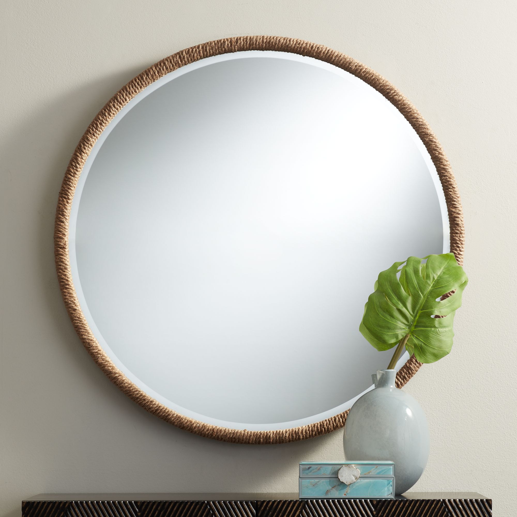 St. Croix Natural Braided Rope 34" Round Wall Mirror - #241C8 | Lamps Plus