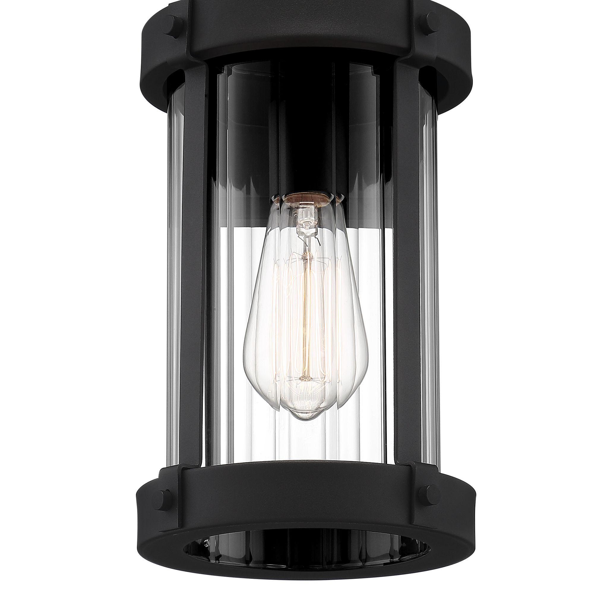 Stan 13 3/4" High Black and Clear Glass Outdoor Wall Light - #812V0 ...