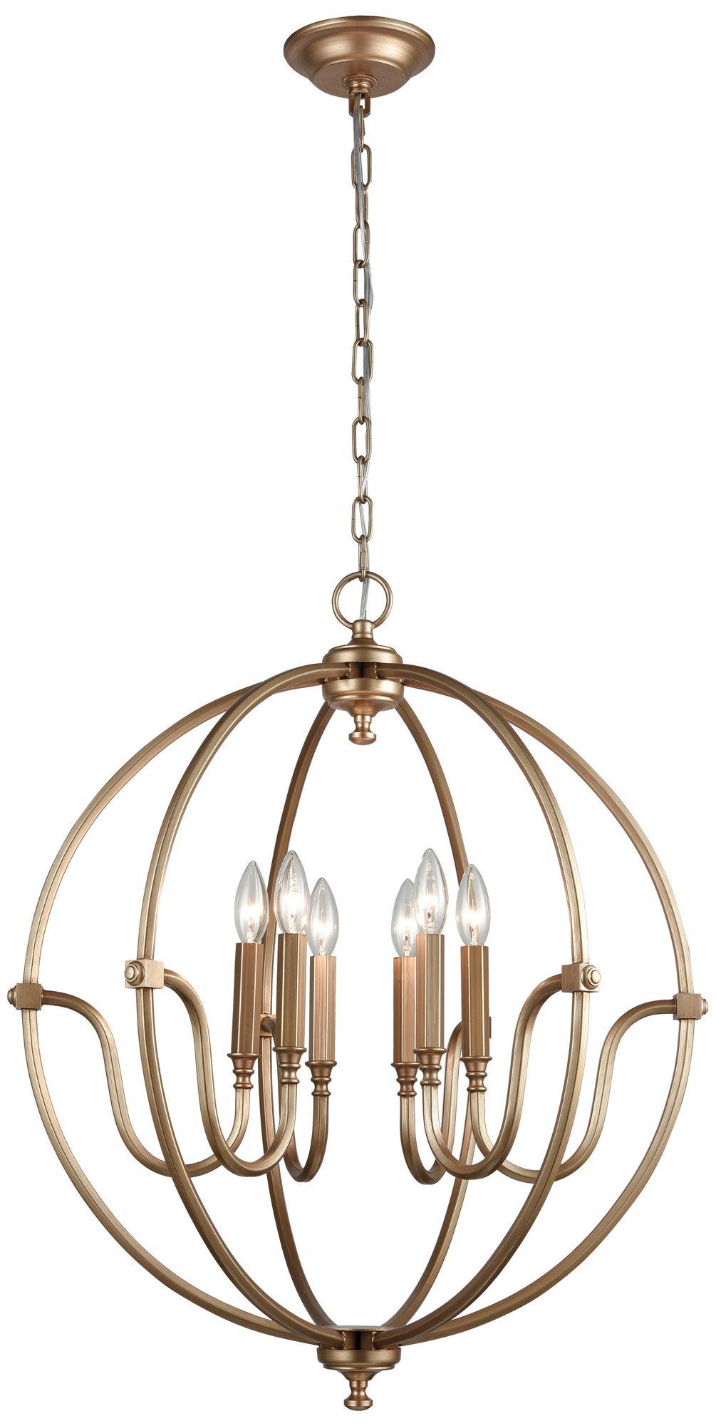 Stanton 25" Wide 6-Light Chandelier - Matte Gold - #418H7 | Lamps Plus