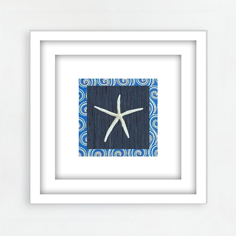 Starfish II 22" Square Framed Wall Art - #860D8 | Lamps Plus