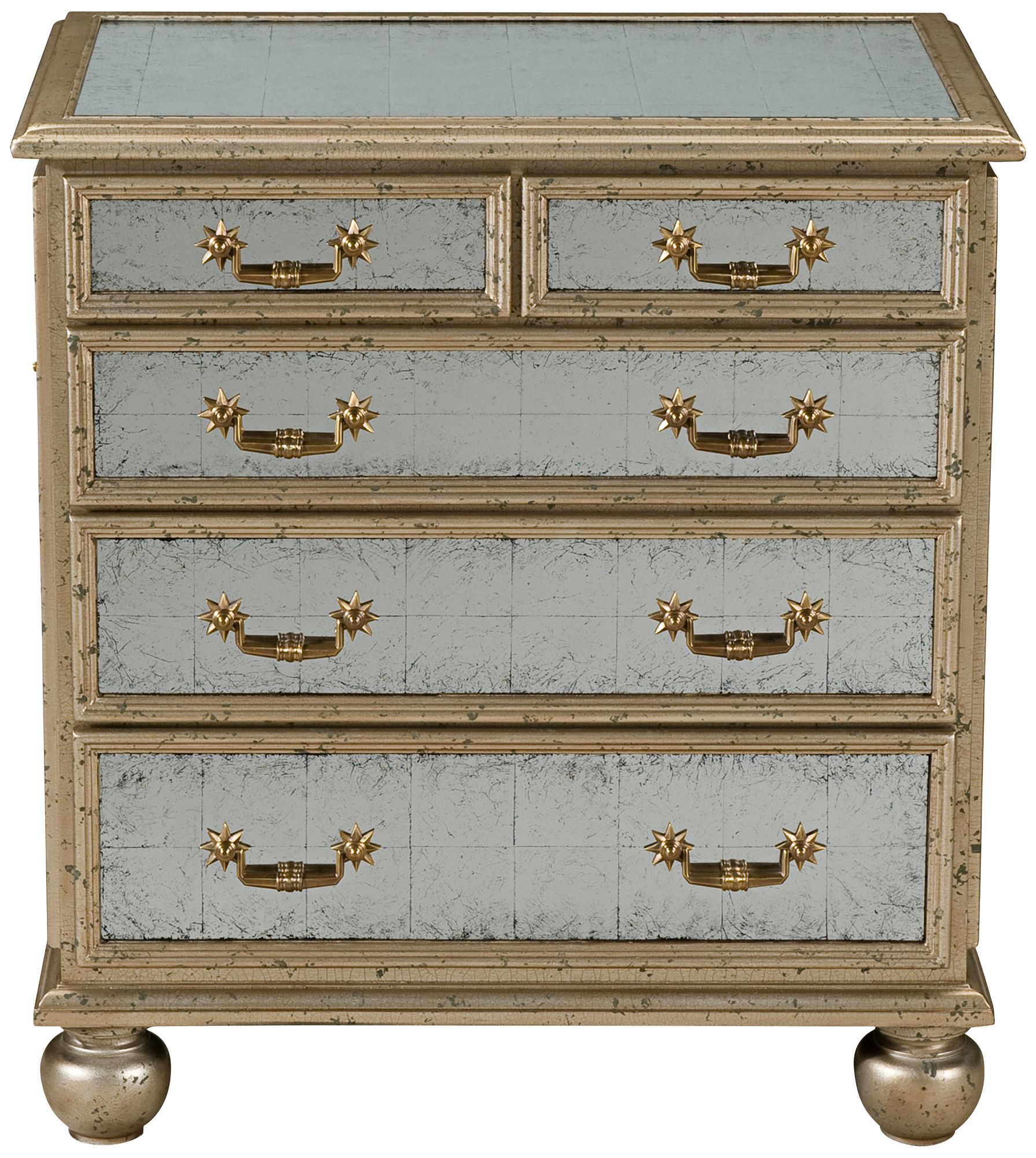 Starlight 27 1/4" Wide Silver Leaf Chest of Drawers - #1R222 | Lamps Plus