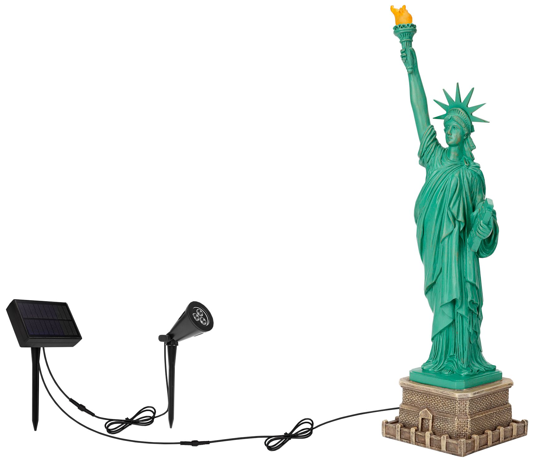Statue of Liberty 15" High Green with Solar LED Spotlight - #414N3 ...