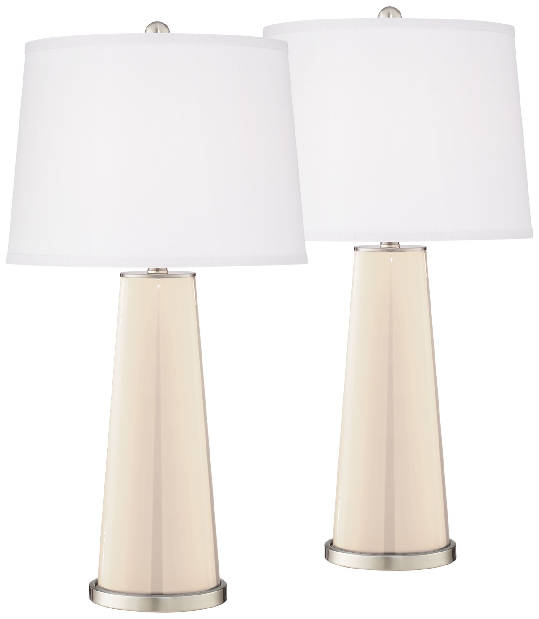 Steamed Milk Leo Table Lamp Set of 2 with Dimmers - #629K0 | Lamps Plus