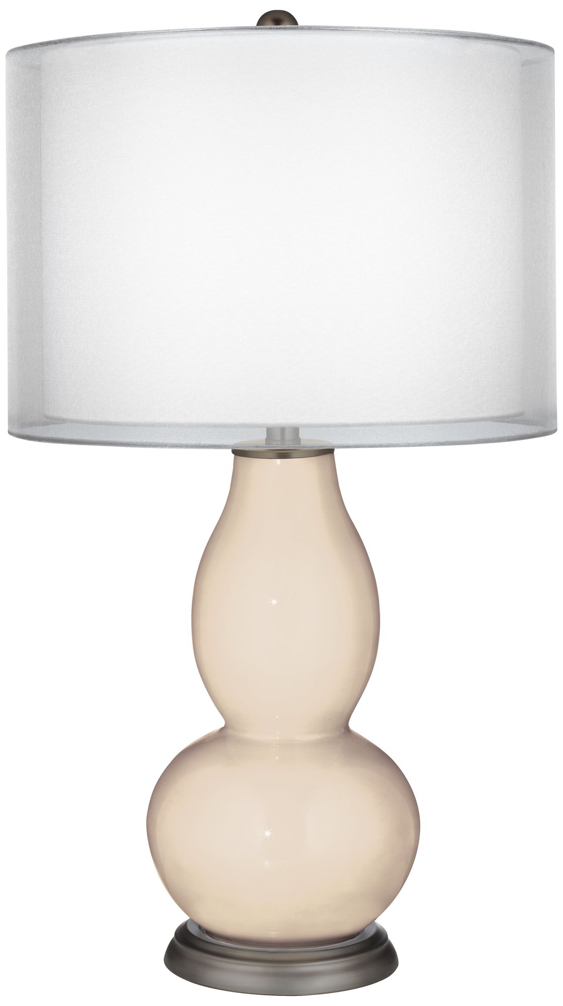 Steamed Milk Sheer Double Shade Double Gourd Table Lamp - #17P31 ...