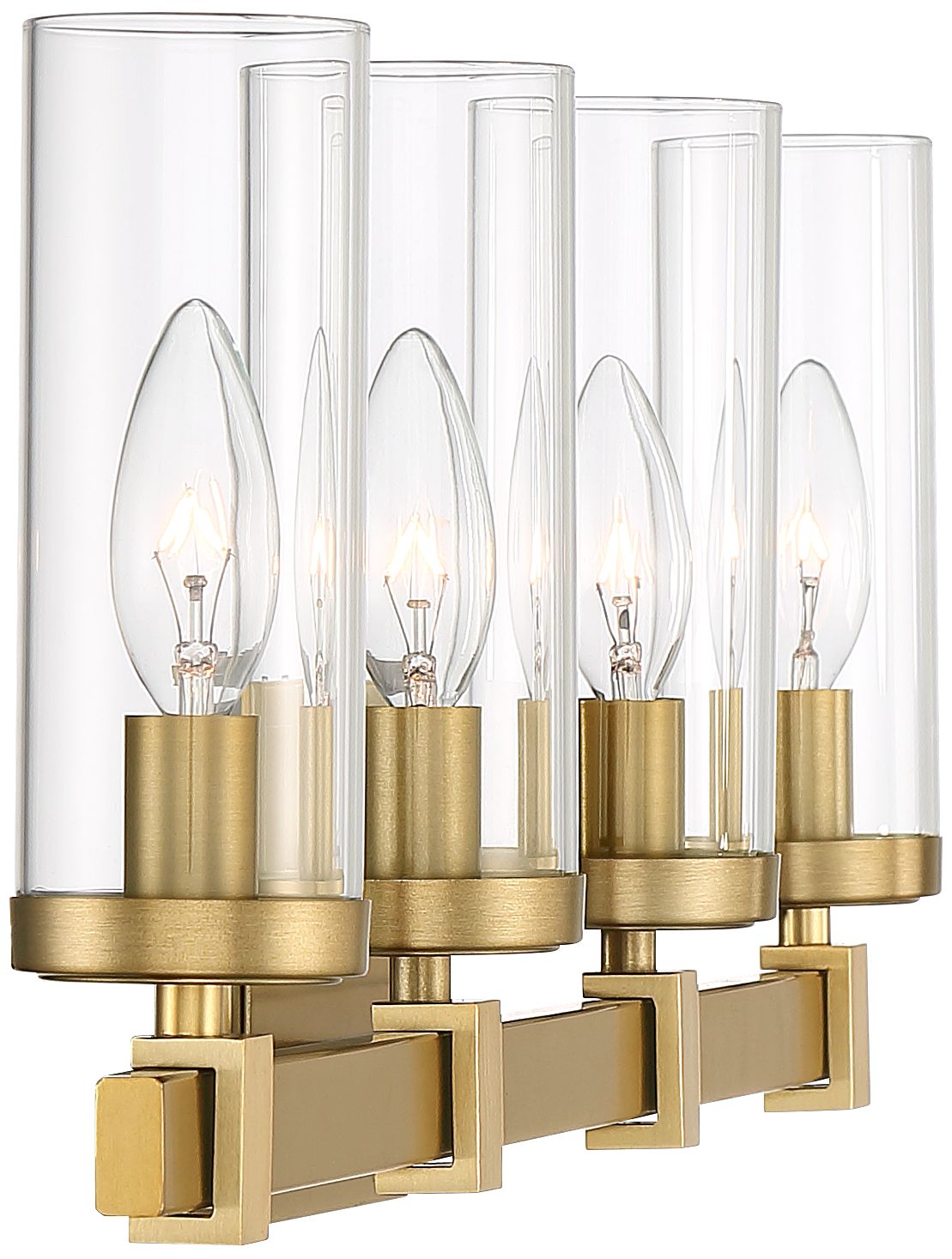 Stiffel Aron 29 3/4" Wide Brass 4-Light Bath Light - #130J0 | Lamps Plus