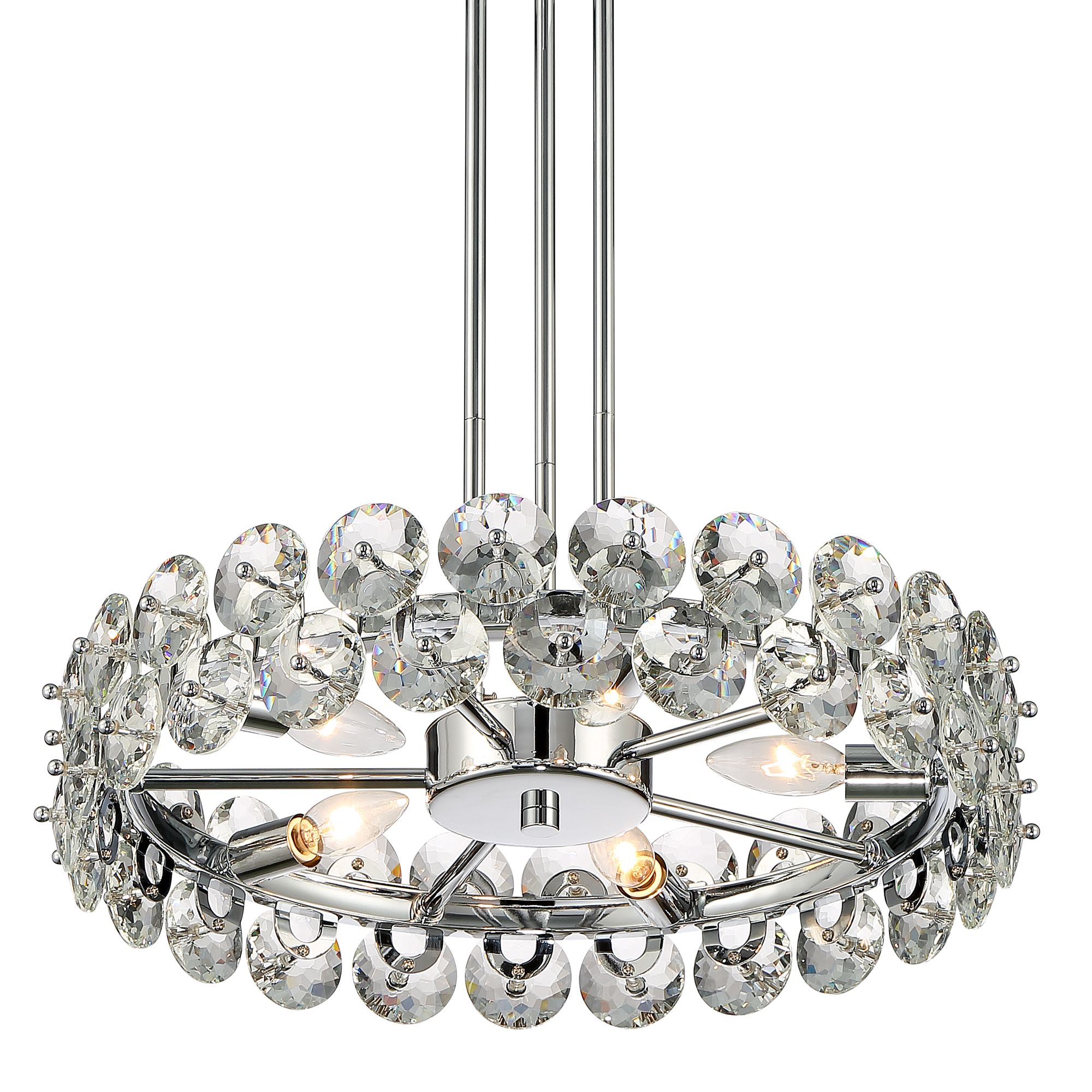 Stiffel Fass 20" Wide Chrome Crystal Ring Round Pendant - #532K0 ...