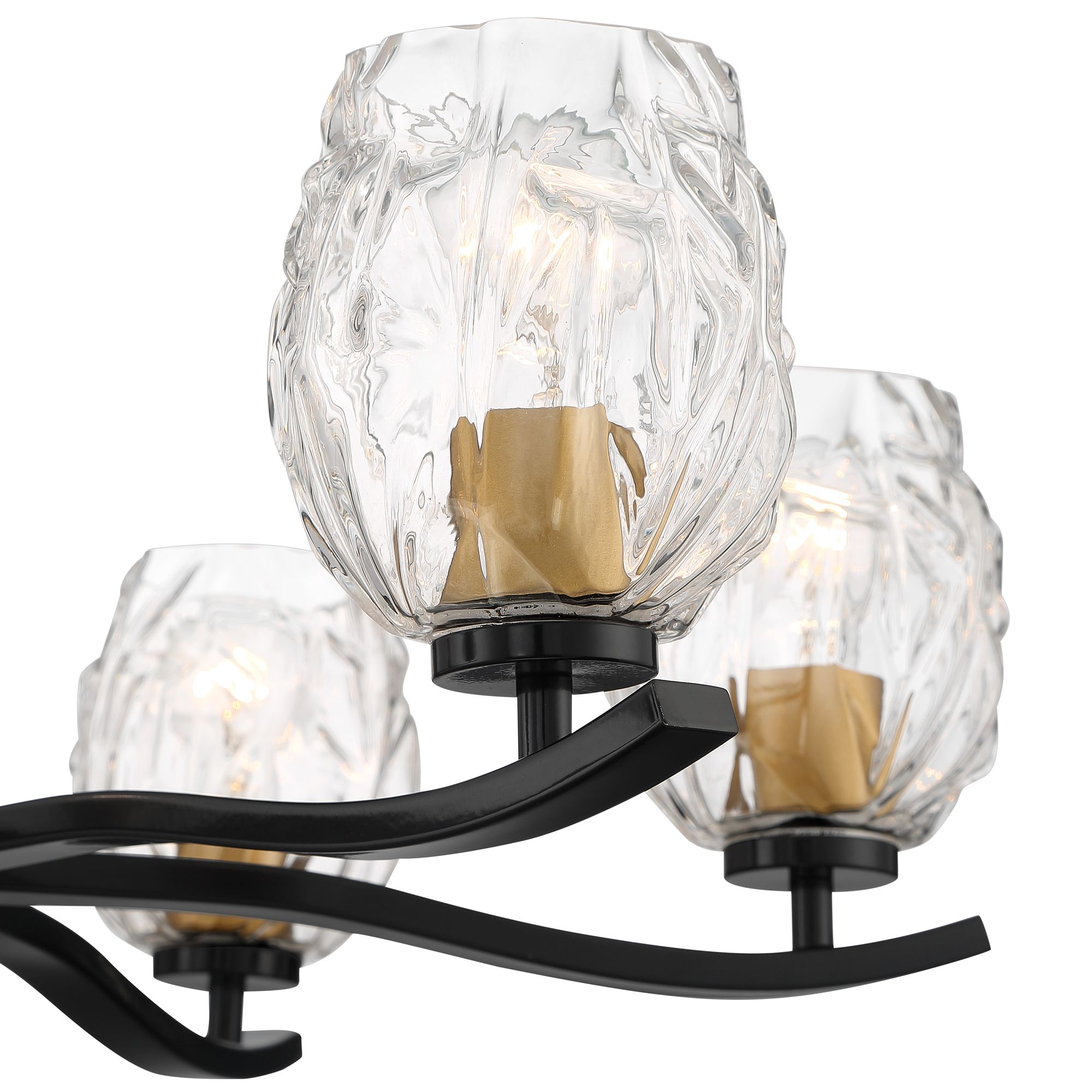 Stiffel Veronica 29 1/4" Wide Gloss Black Gold 6-Light Chandelier ...