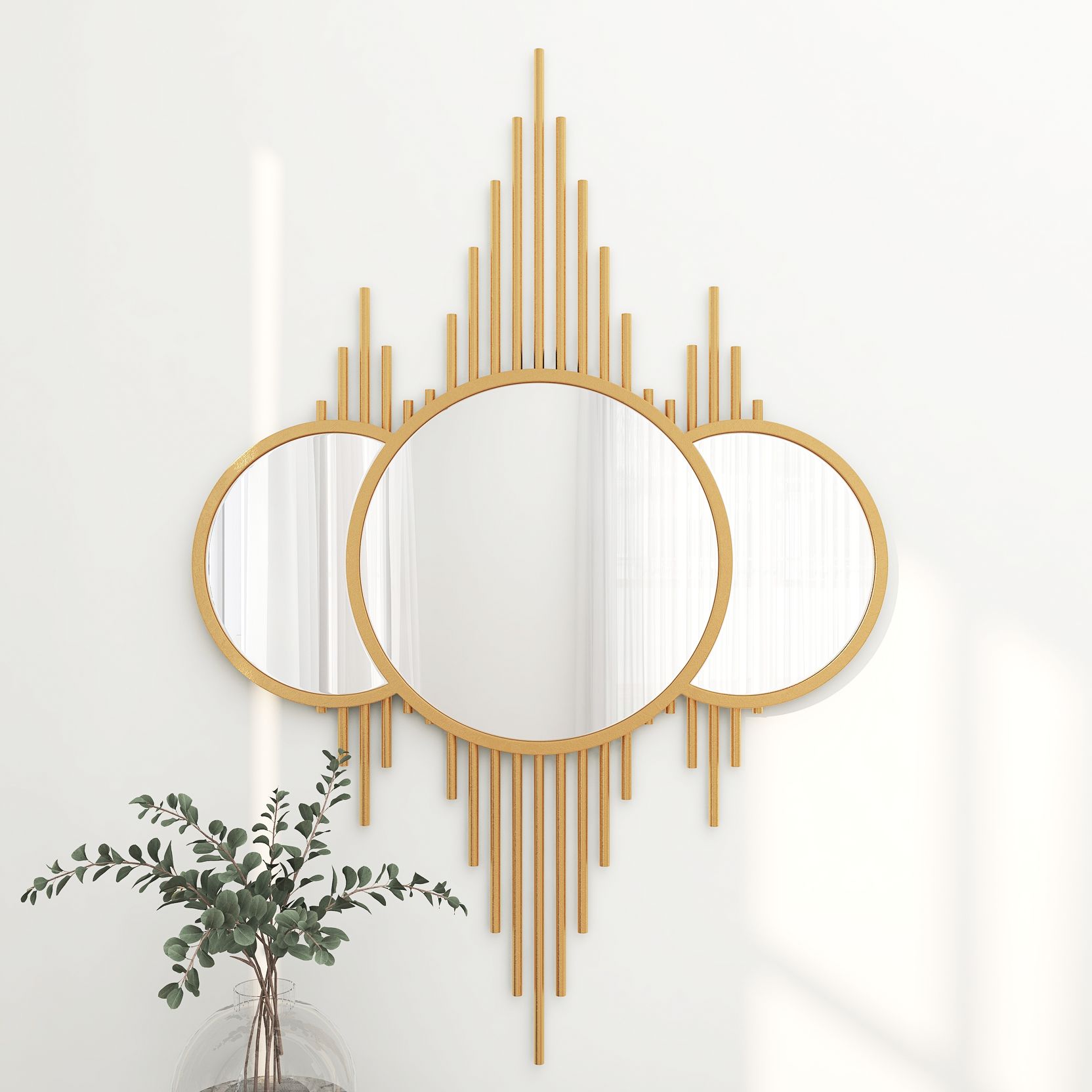 Strazzanta Polished Gold Metal 27" x 39" Wall Mirror - #769P3 | Lamps Plus