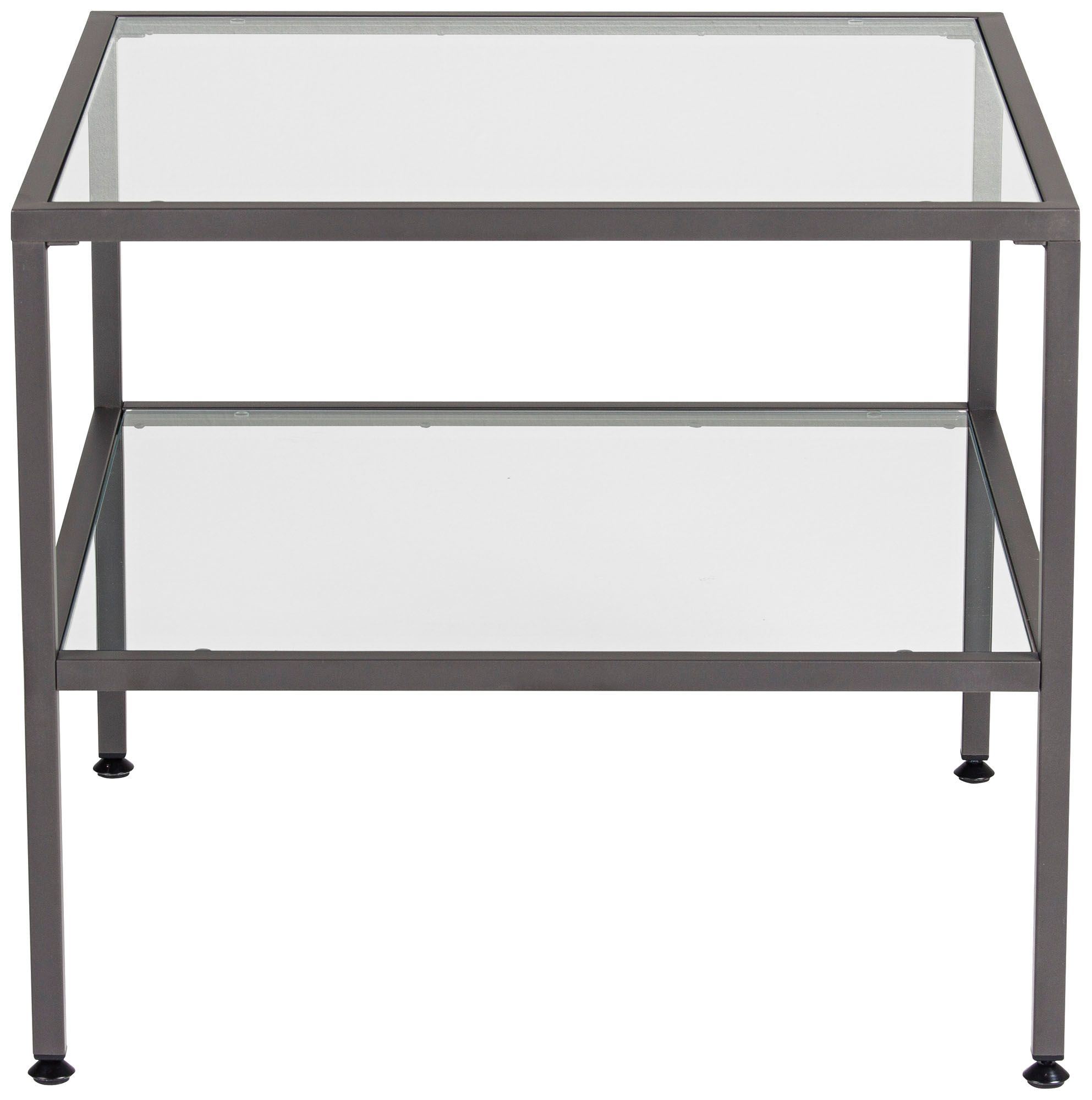 Studio Designs 25" Wide Pewter Finish Glass End Table - #9D925 | Lamps Plus