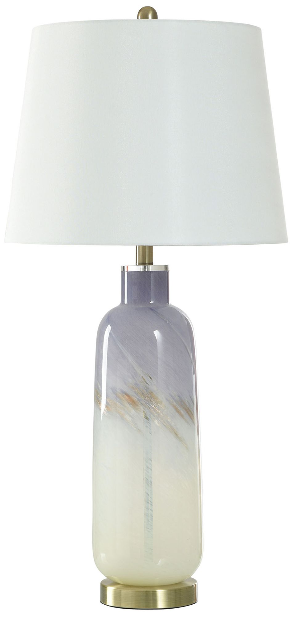 StyleCraft 33" High Lavender Mist Glass Table Lamp With White Shade ...