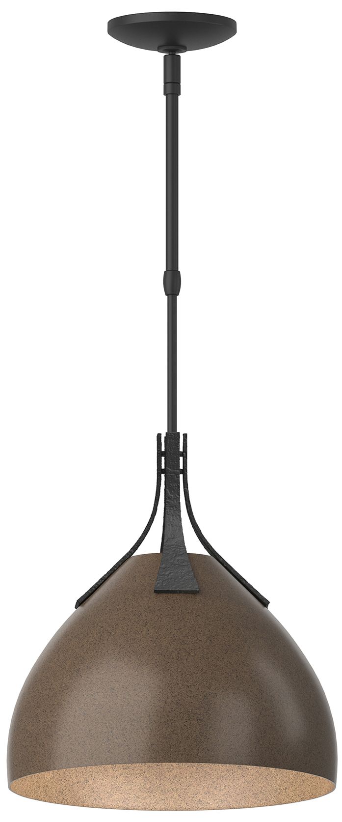 Summit 12.8" Wide Bronze Accented Black Pendant - #1466E | Lamps Plus