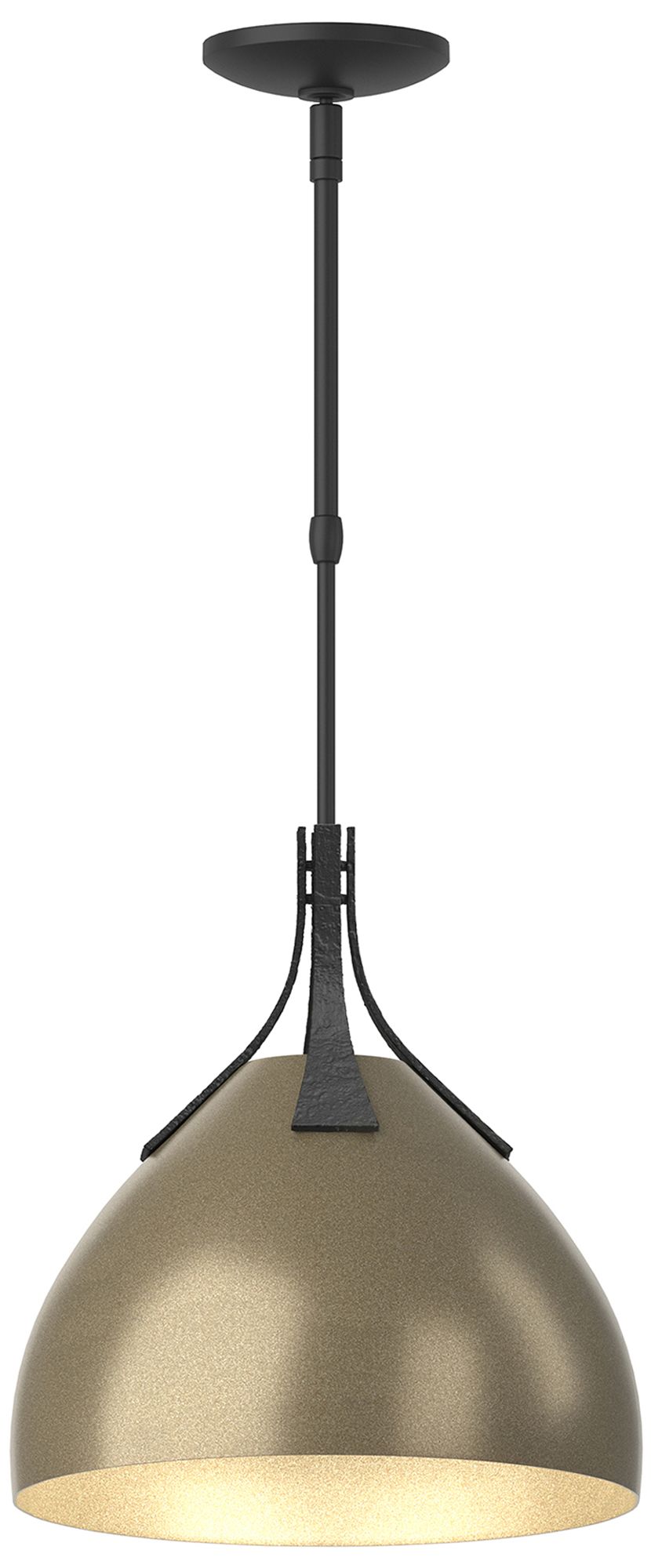 Summit Pendant - Black Finish - Soft Gold Accents - Standard Height ...