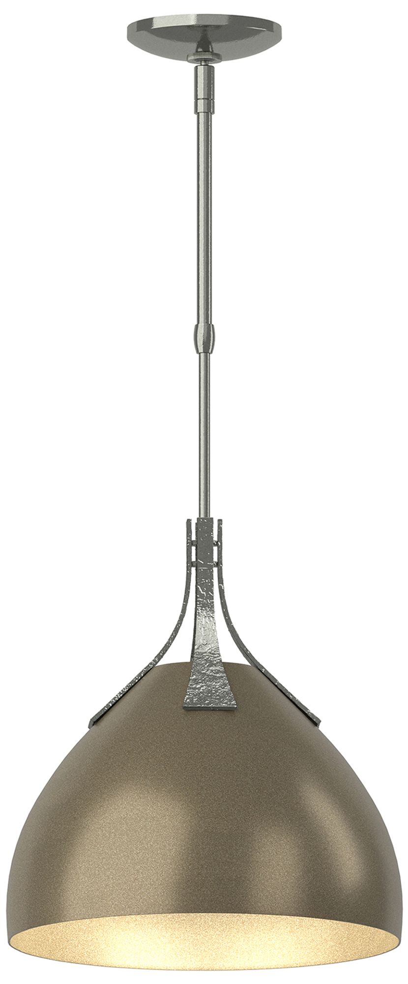 Summit Pendant - Sterling Finish - Soft Gold Accents - Standard Height ...