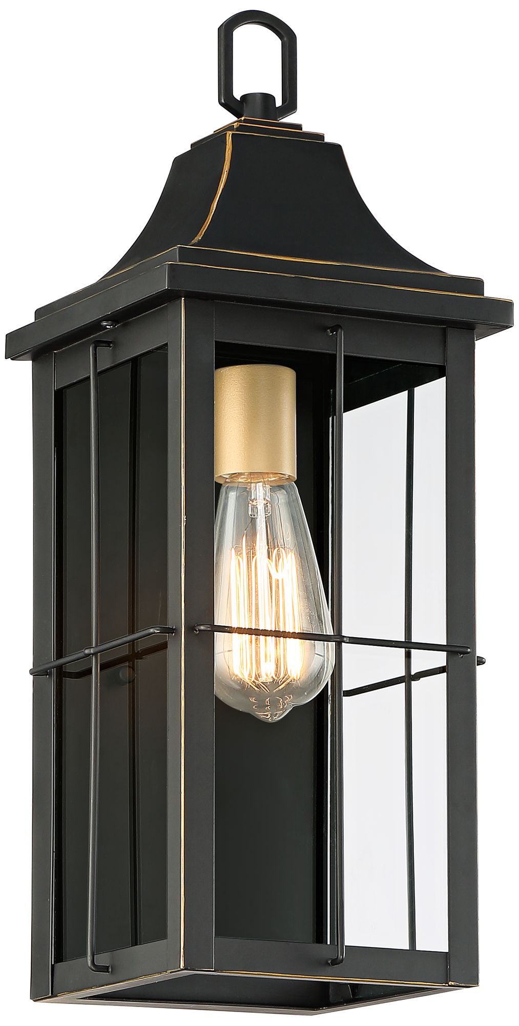 Sunderland 15" High Black Warm Gold Sconce Lantern Wall Sconce - #713Y2 ...