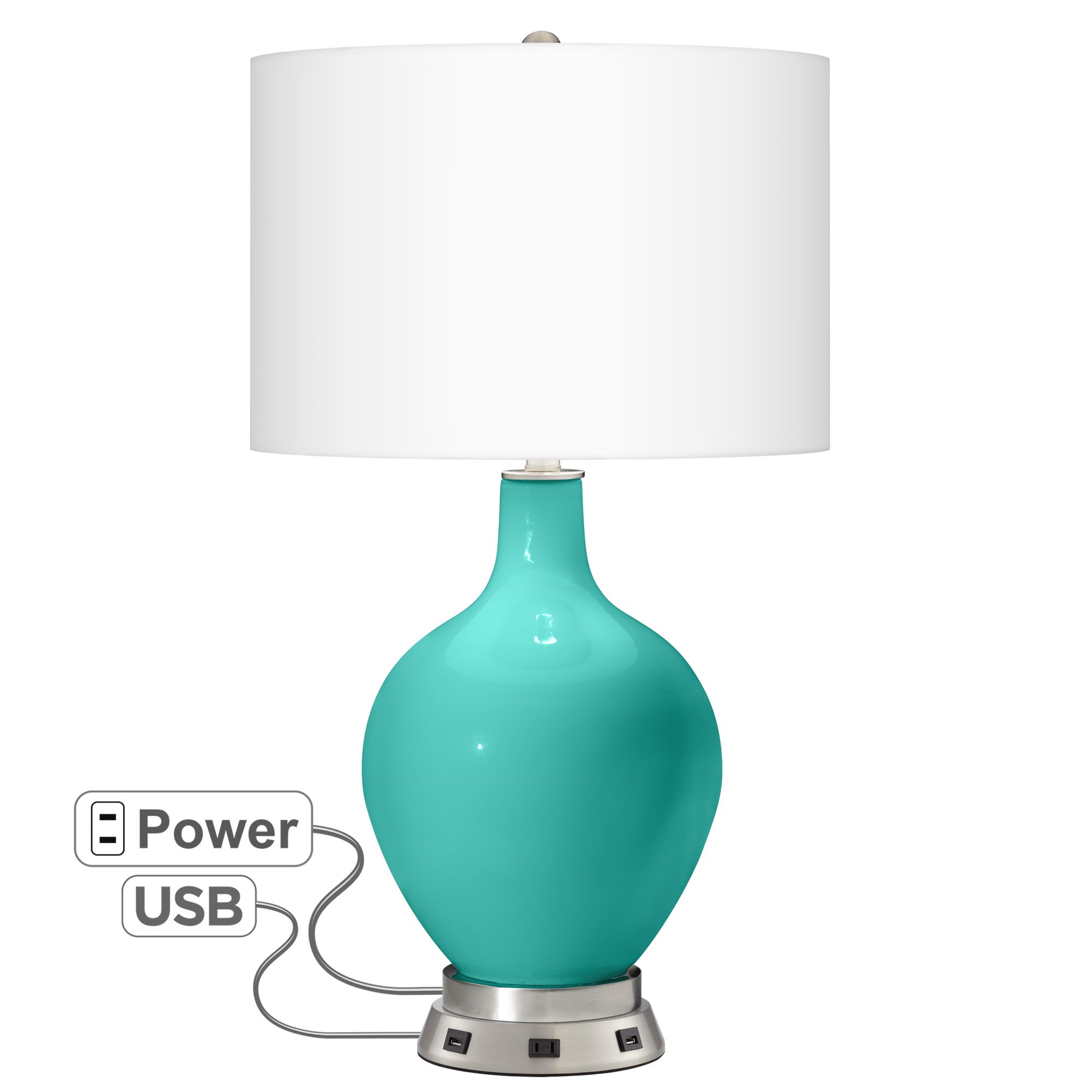 Synergy Ovo Table Lamp with USB Workstation Base - #68W64 | Lamps Plus