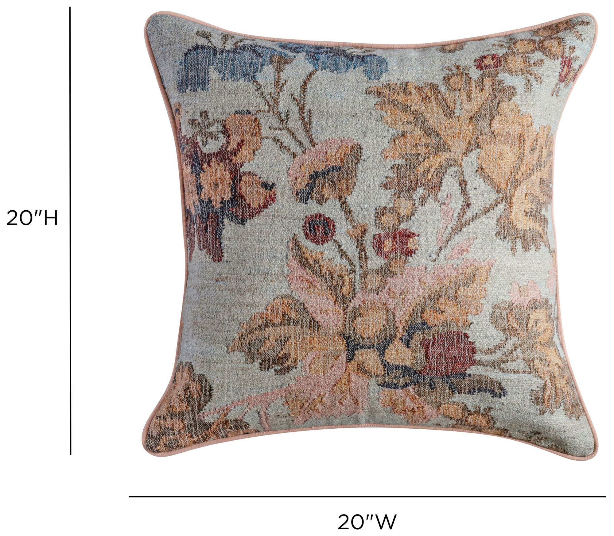 Taman Natural Cotton Accent Pillow in Autumn Florals - #9320Y | Lamps Plus