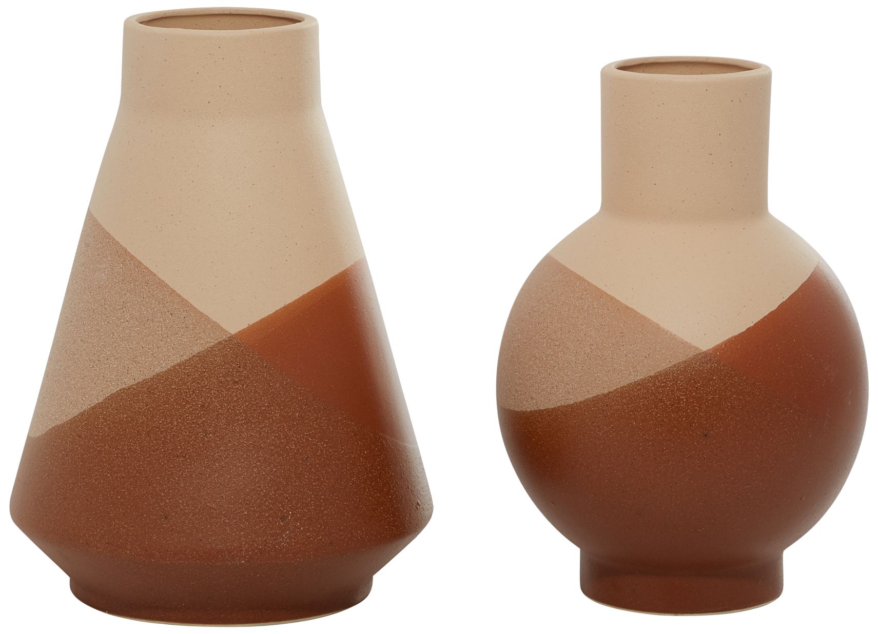 Tan and Natural Ceramic Decorative Vases Set of 2 - #96K49 | Lamps Plus