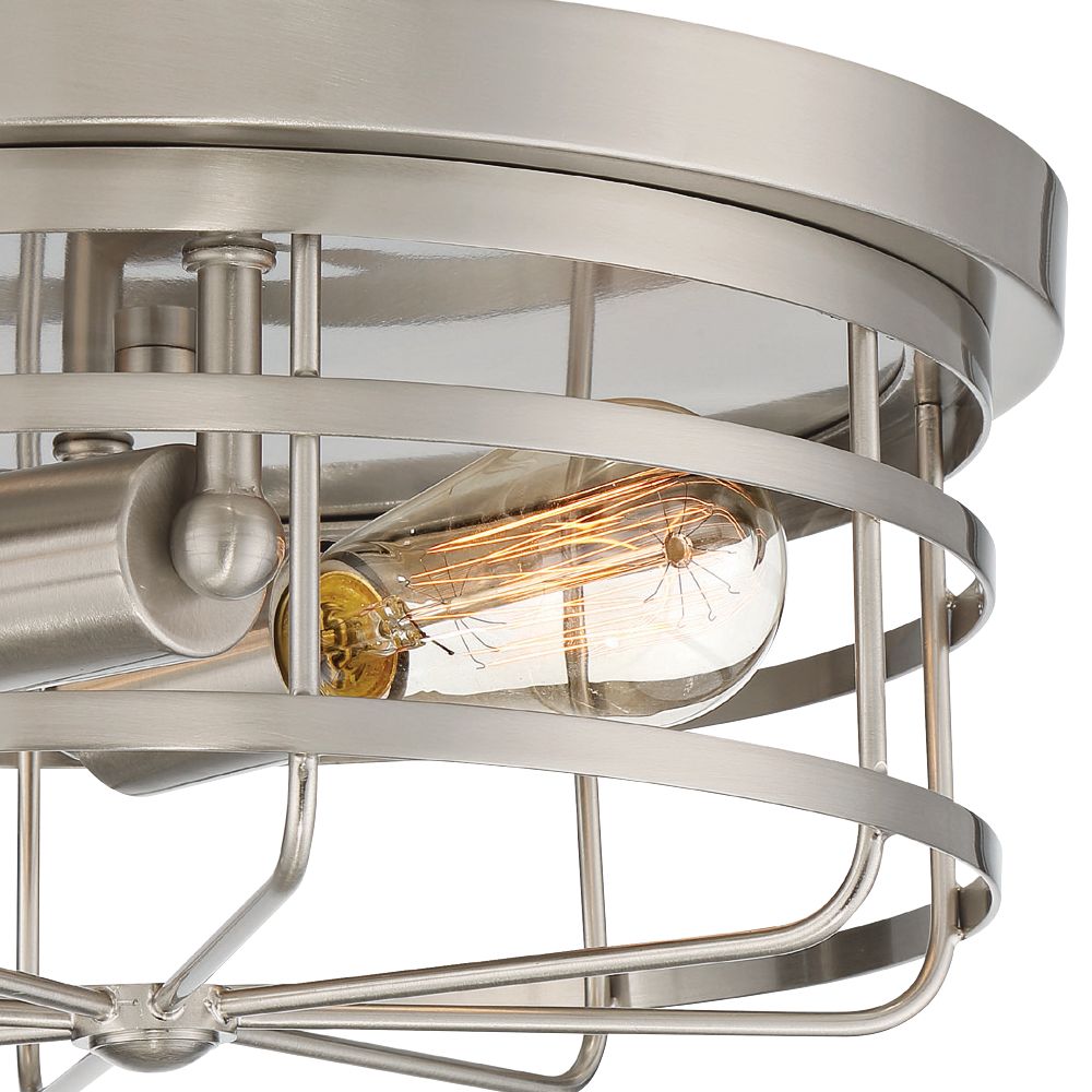 Tanner 13" Wide Satin Platinum 2-Light Ceiling Light - #43D82 | Lamps Plus