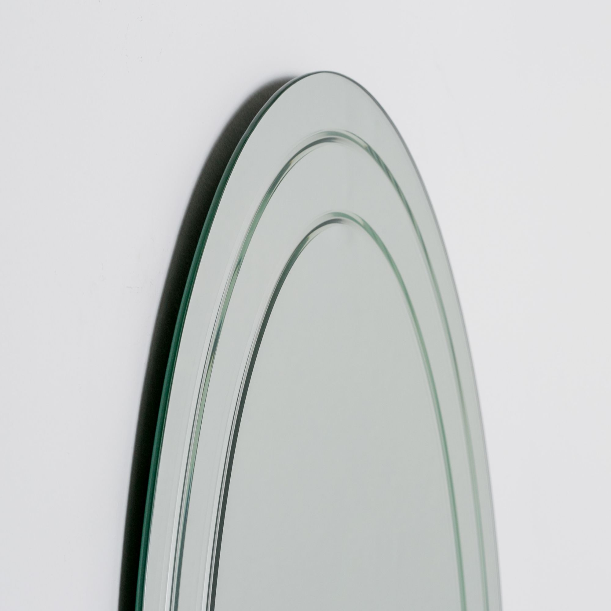 Tate 23 1/2" x 31 1/2" Oval Frameless Wall Mirror - #73M34 | Lamps Plus