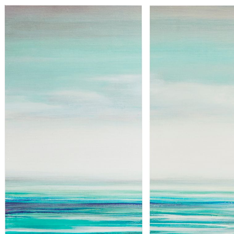 Teal Tides 30" High 3-Piece Gel Coat Canvas Wall Art Set - #97K72 | Lamps Plus