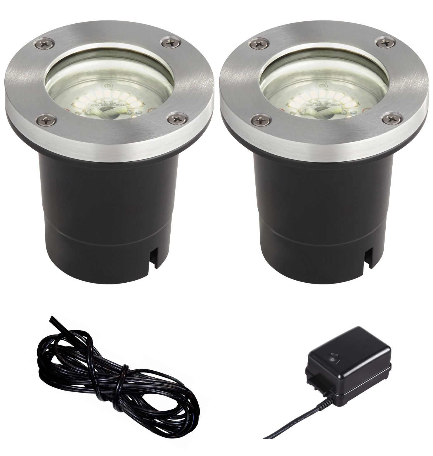 Teka 3 3/4"W Black 4-Piece LED In-Ground Landscape Light Kit - #258P6 ...