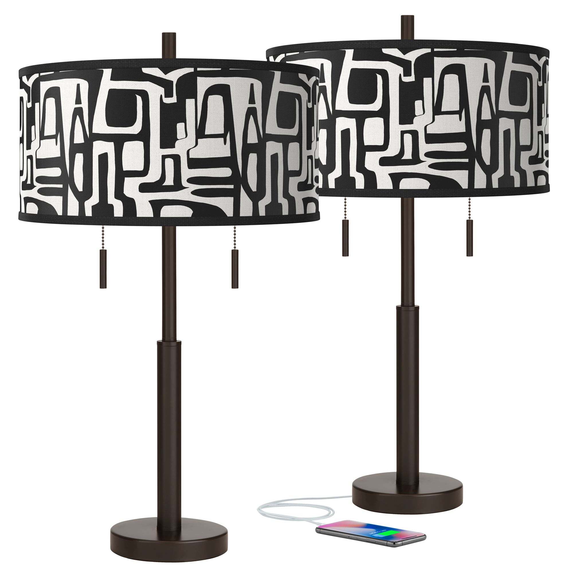 Tempo Robbie Bronze USB Table Lamps Set of 2 - #698V7 | Lamps Plus