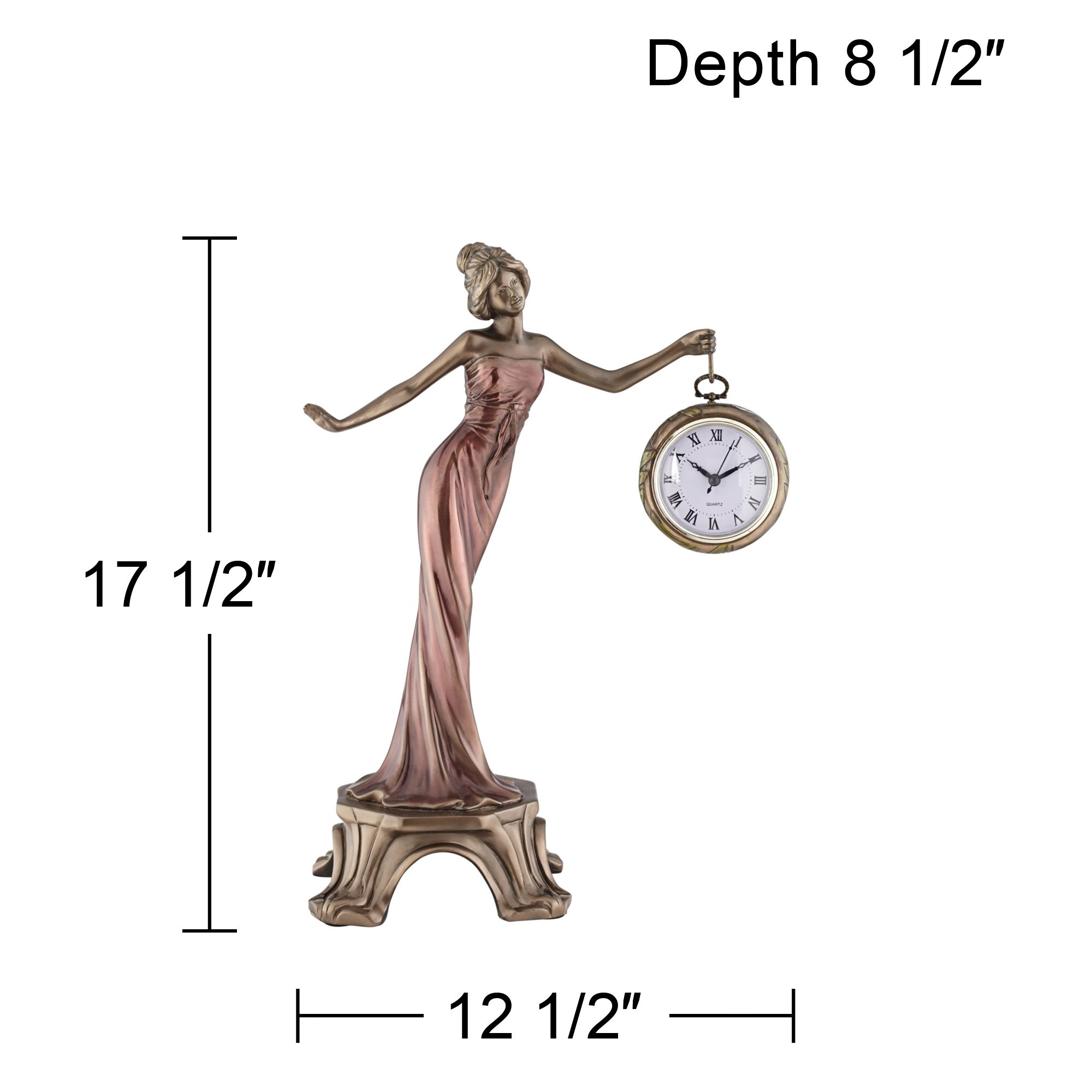 Time Figurine with Clock 17 1/2" Statue - #12D46 | Lamps Plus