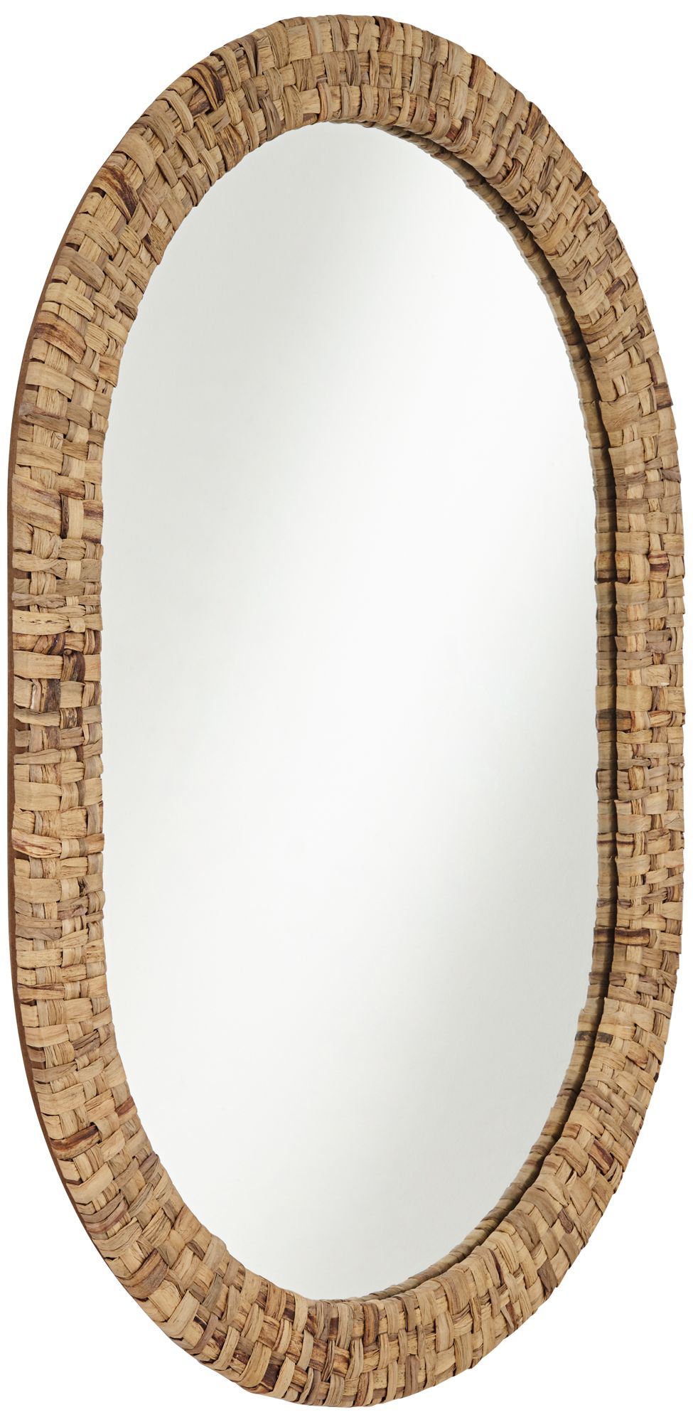 Tioga Natural Woven Rattan 26 1/2"x36" Oval Wall Mirror - #973T1 ...