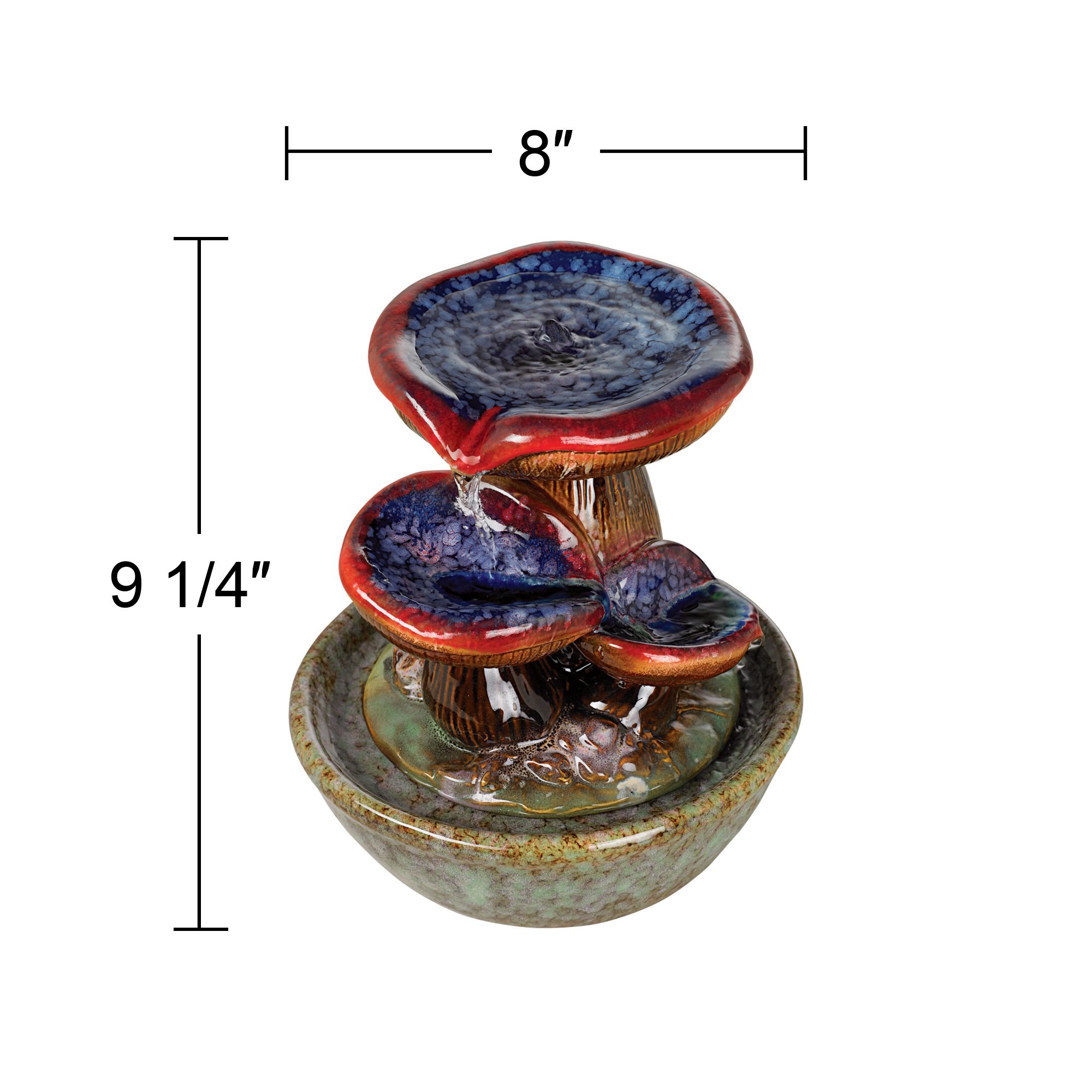Toadstool 9 1/4" High Three Tier Tabletop Fountain - #56907 | Lamps Plus