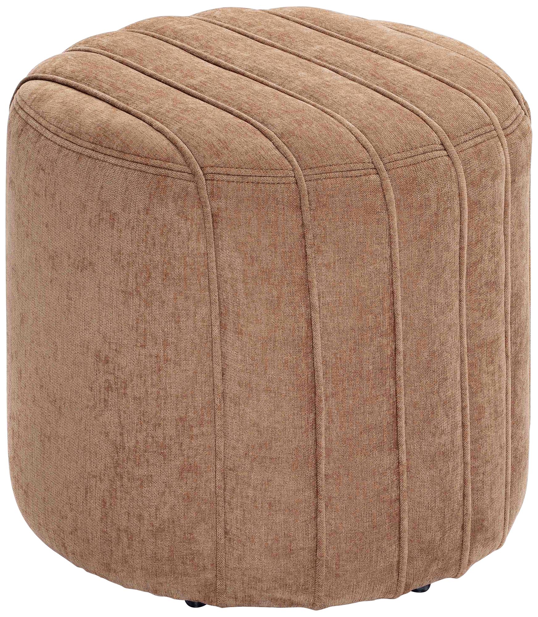 TOV Furniture Pouch 19" Wide Rust Chenille Fabric Round Ottoman ...