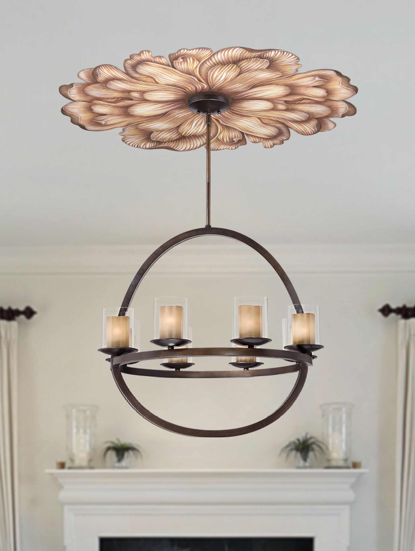 Iron Scroll Ceiling Medallions | Shelly Lighting
