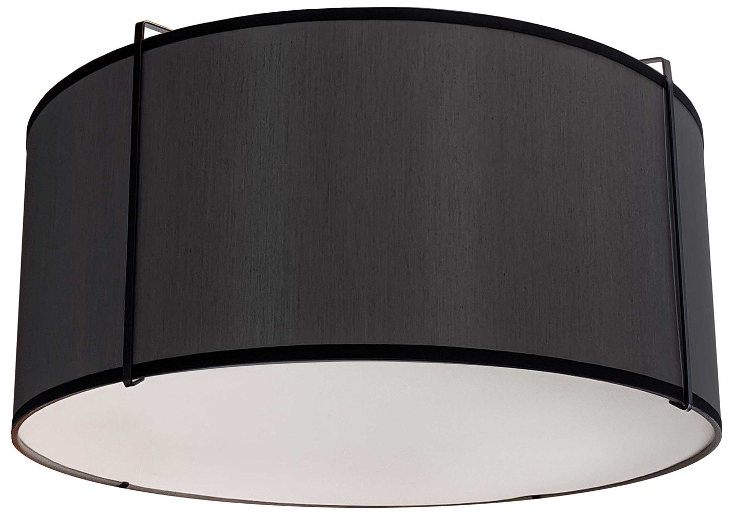 Trapezoid 12" Wide 2 Light Drum Black Flush Mount - #1315C | Lamps Plus