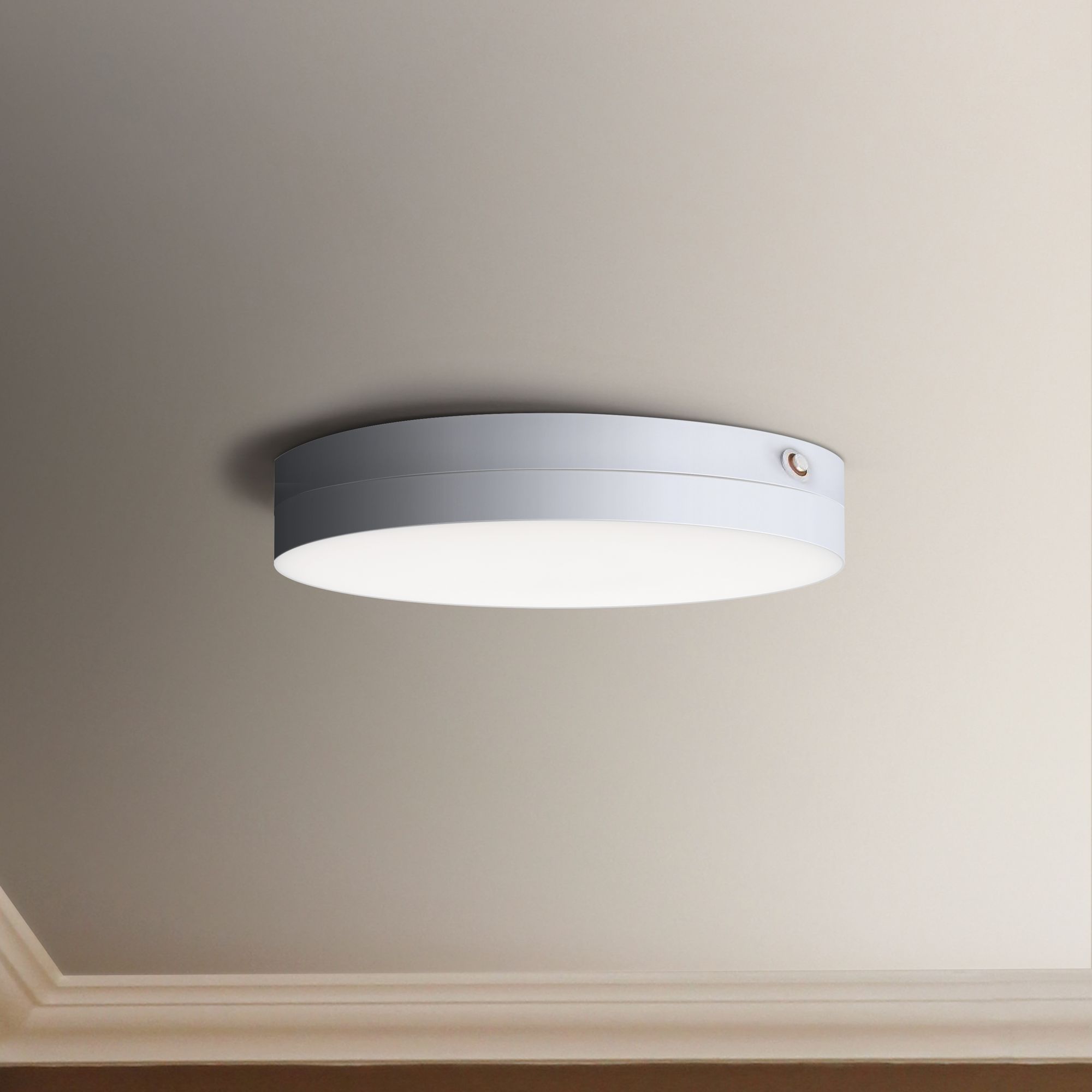 Trim 7" Wide White Round LED Ceiling Light w/ EM Back Up - #136T3 ...